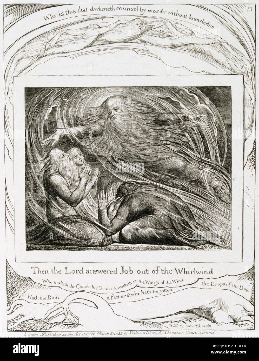 William Blake - The Lord Answering Job out of the Whirlwind Stock Photo ...