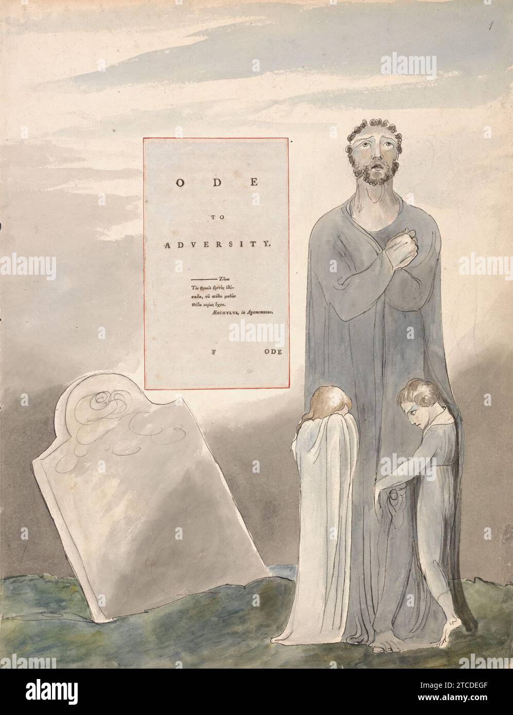 William Blake - The Poems of Thomas Gray, Design 35, ''Ode to Adversity ...