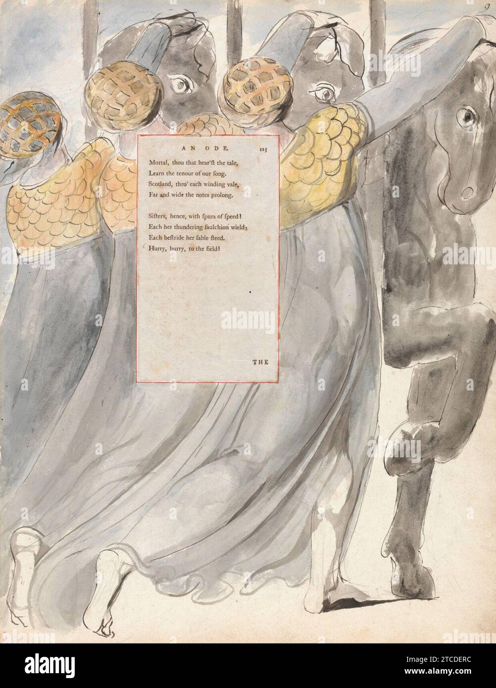 William Blake - The Poems of Thomas Gray, Design 75, ''The Fatal ...