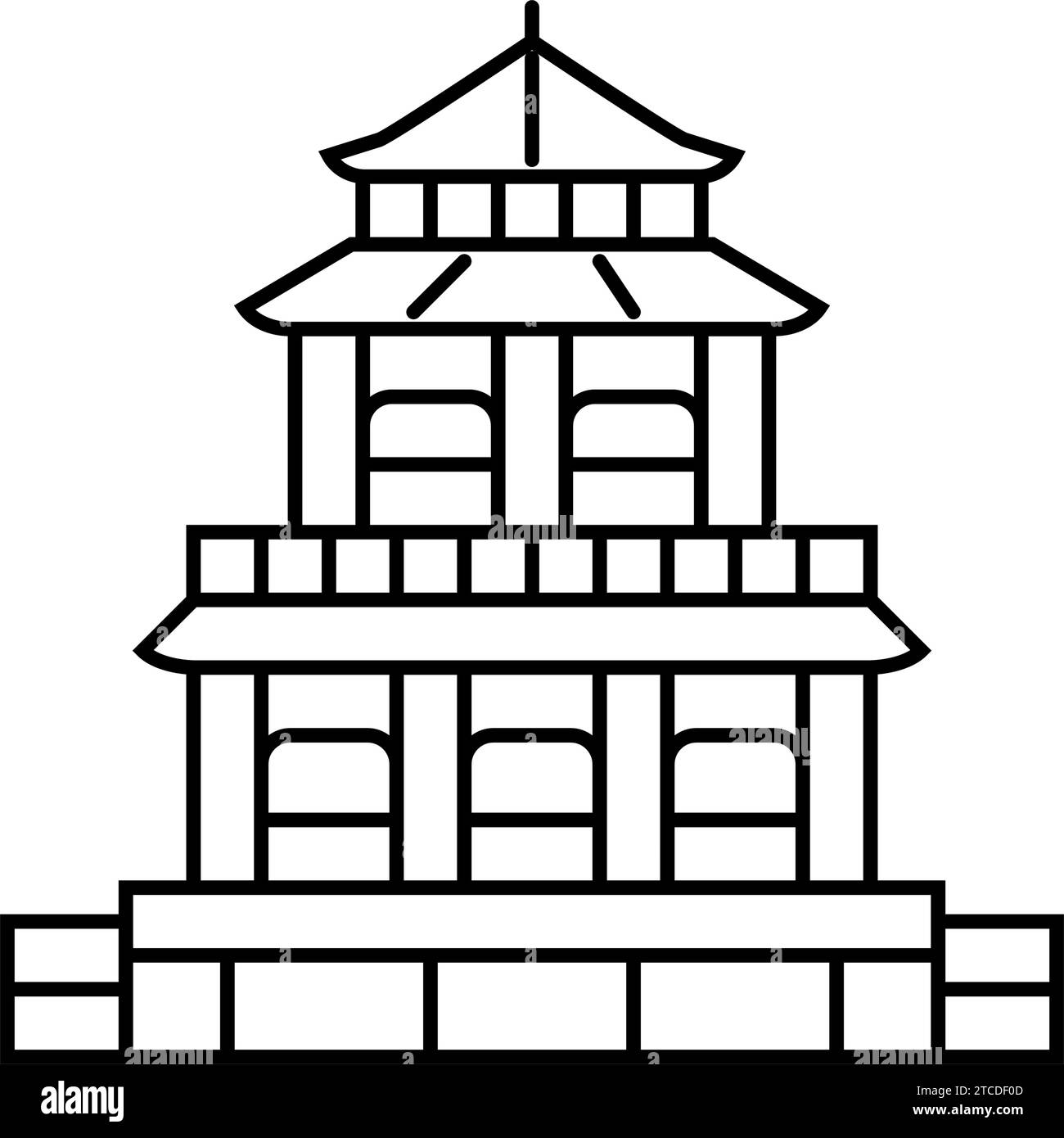 taoist temple taoism line icon vector illustration Stock Vector Image ...