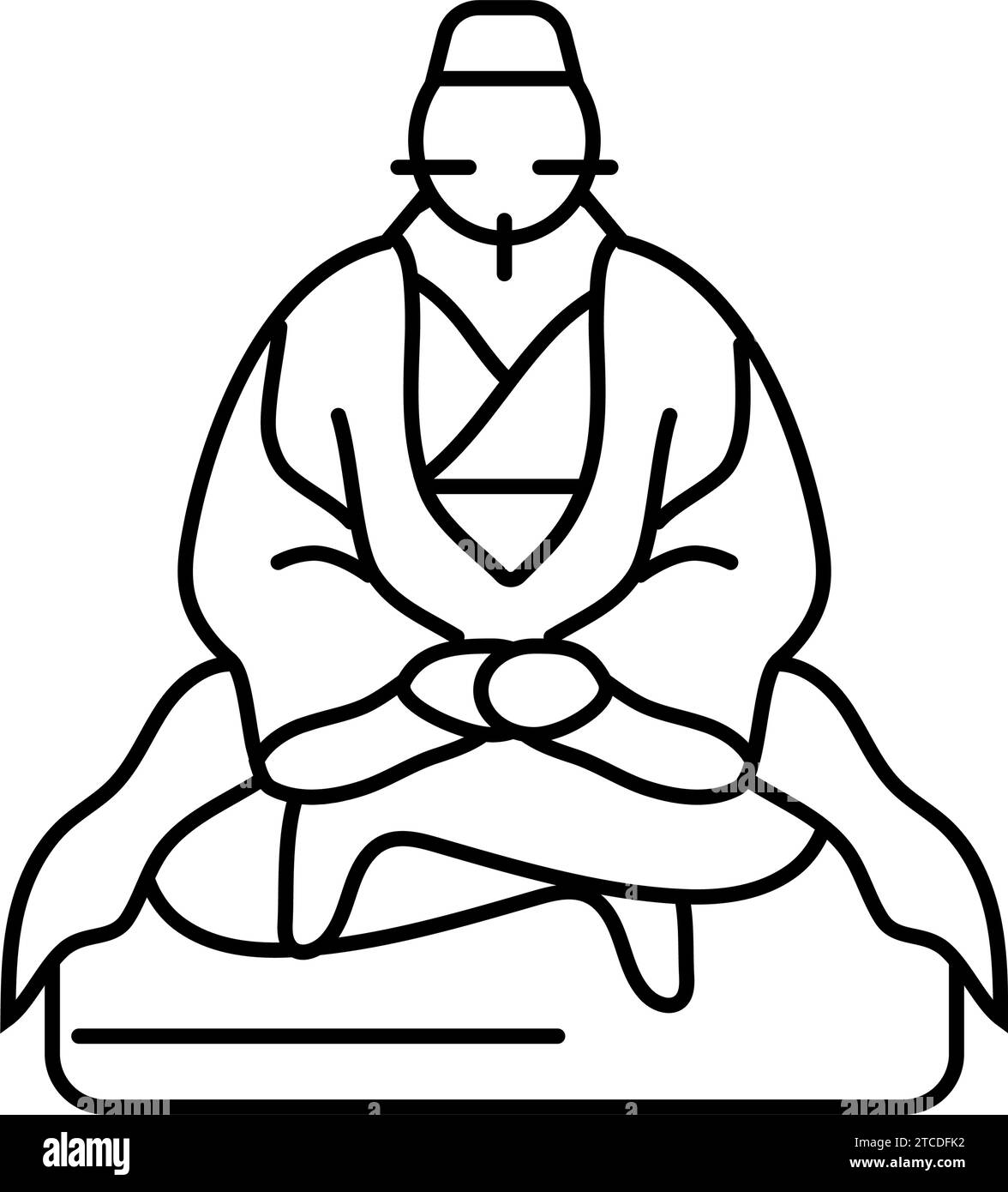 jade emperor taoism line icon vector illustration Stock Vector Image ...