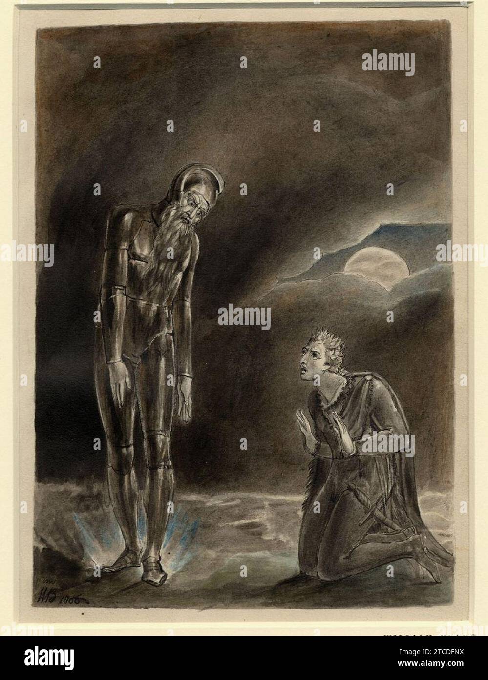 William Blake Hamlet and his Father's Ghost 1806 Stock Photo - Alamy