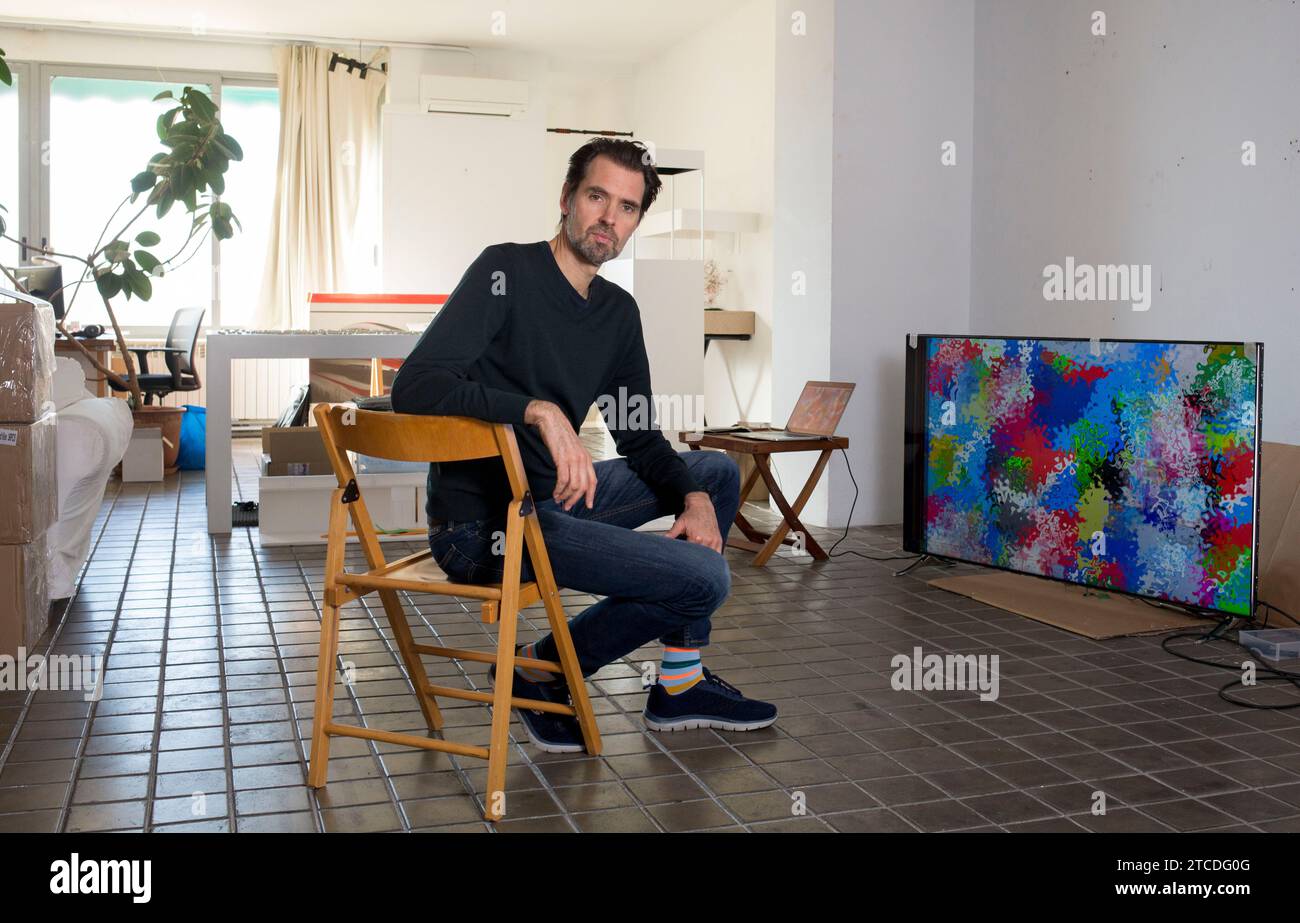Madrid, 02/14/2017. Interview with the artist Daniel Canogar. Photo ...