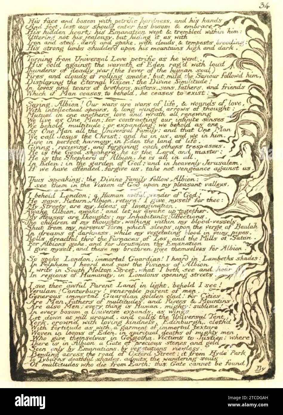 William Blake, Plate 34 Jerusalem (copy A Stock Photo - Alamy