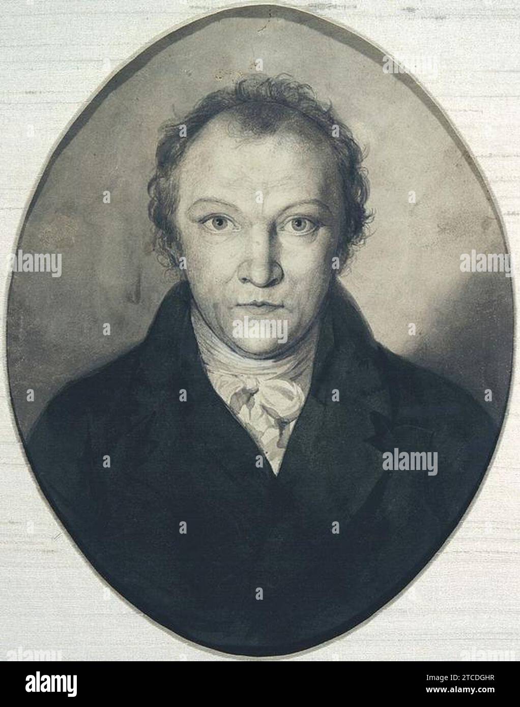 William Blake, Self Portrait, 1802, Monochrome Wash Stock Photo - Alamy