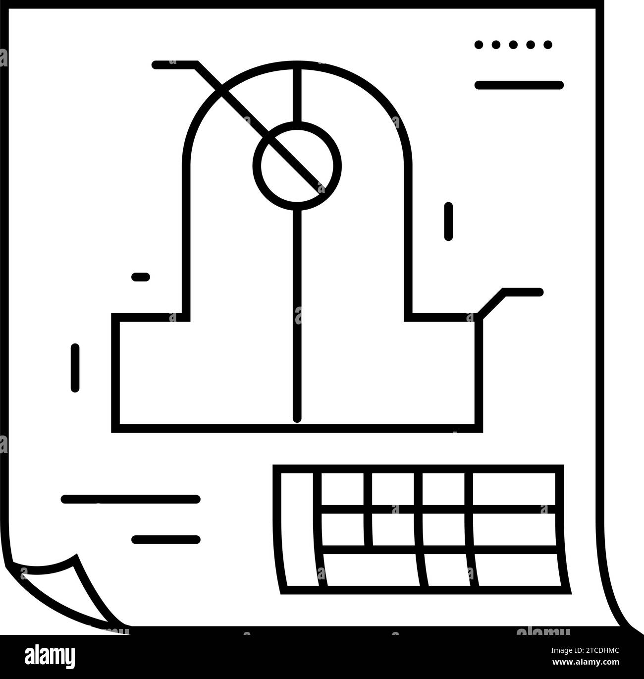 technical drawings architectural drafter line icon vector illustration ...