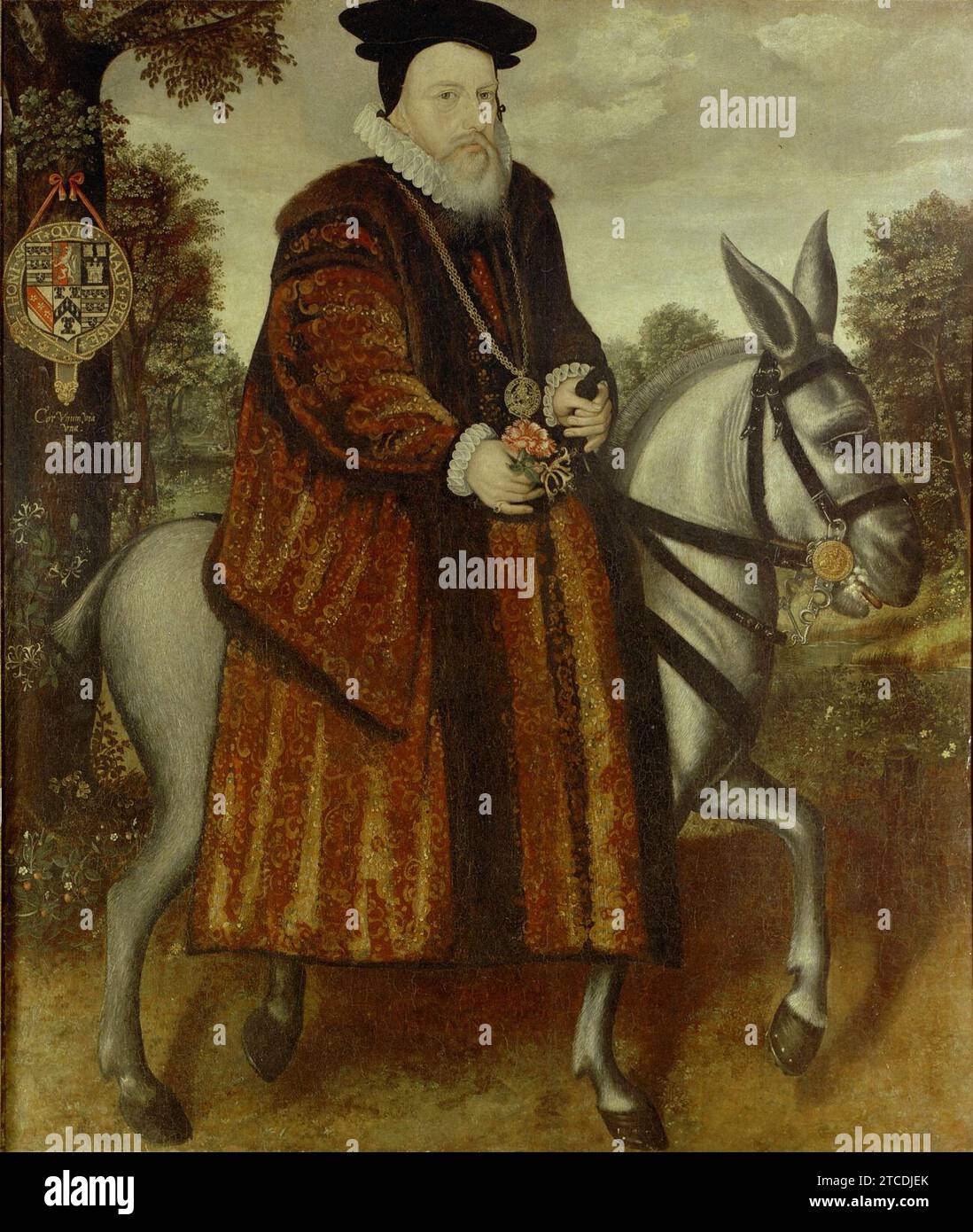 William Cecil Riding a Mule Stock Photo - Alamy