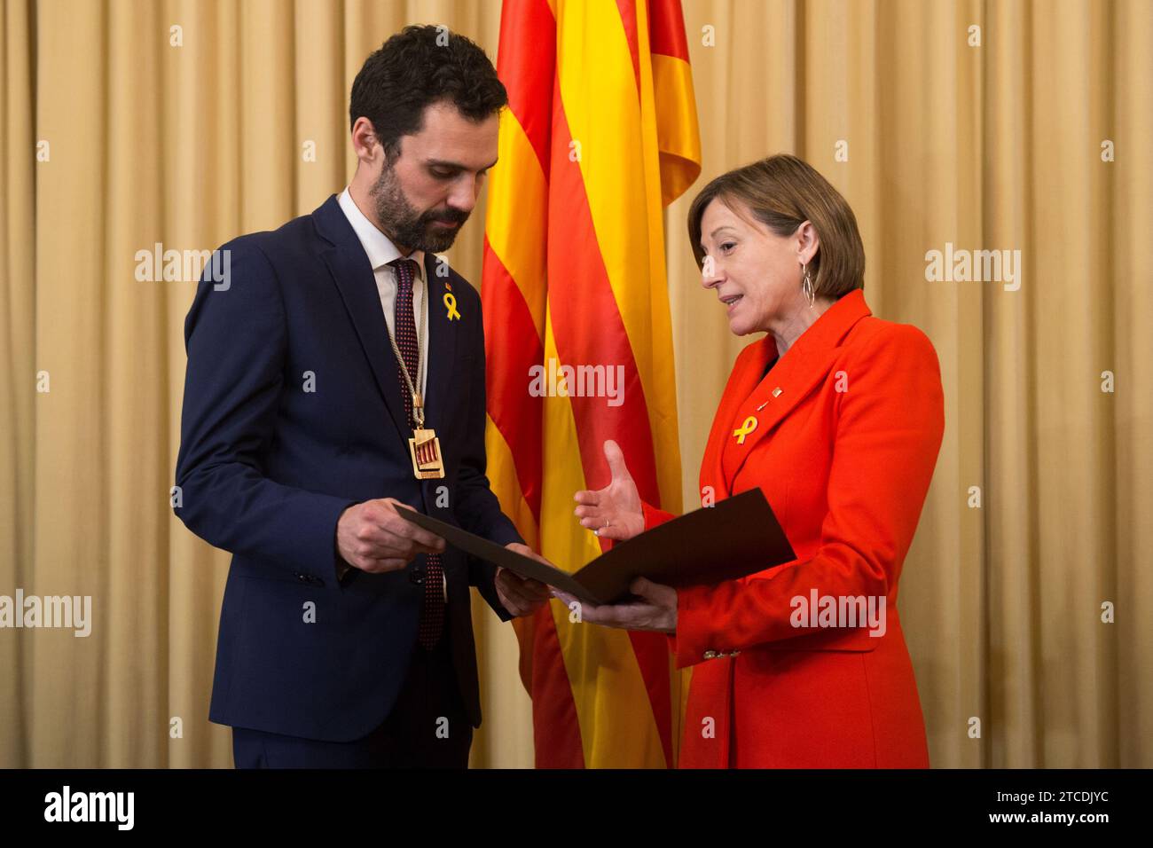 Barcelona, 01/17/2018. Investiture of Roger Torrent (ERC), as president ...