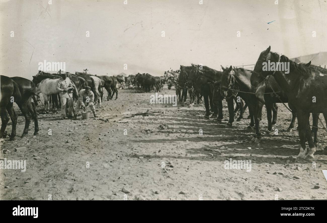 Moroccan War. Melilla Campaign, August 1909. Camp of the Armored ...