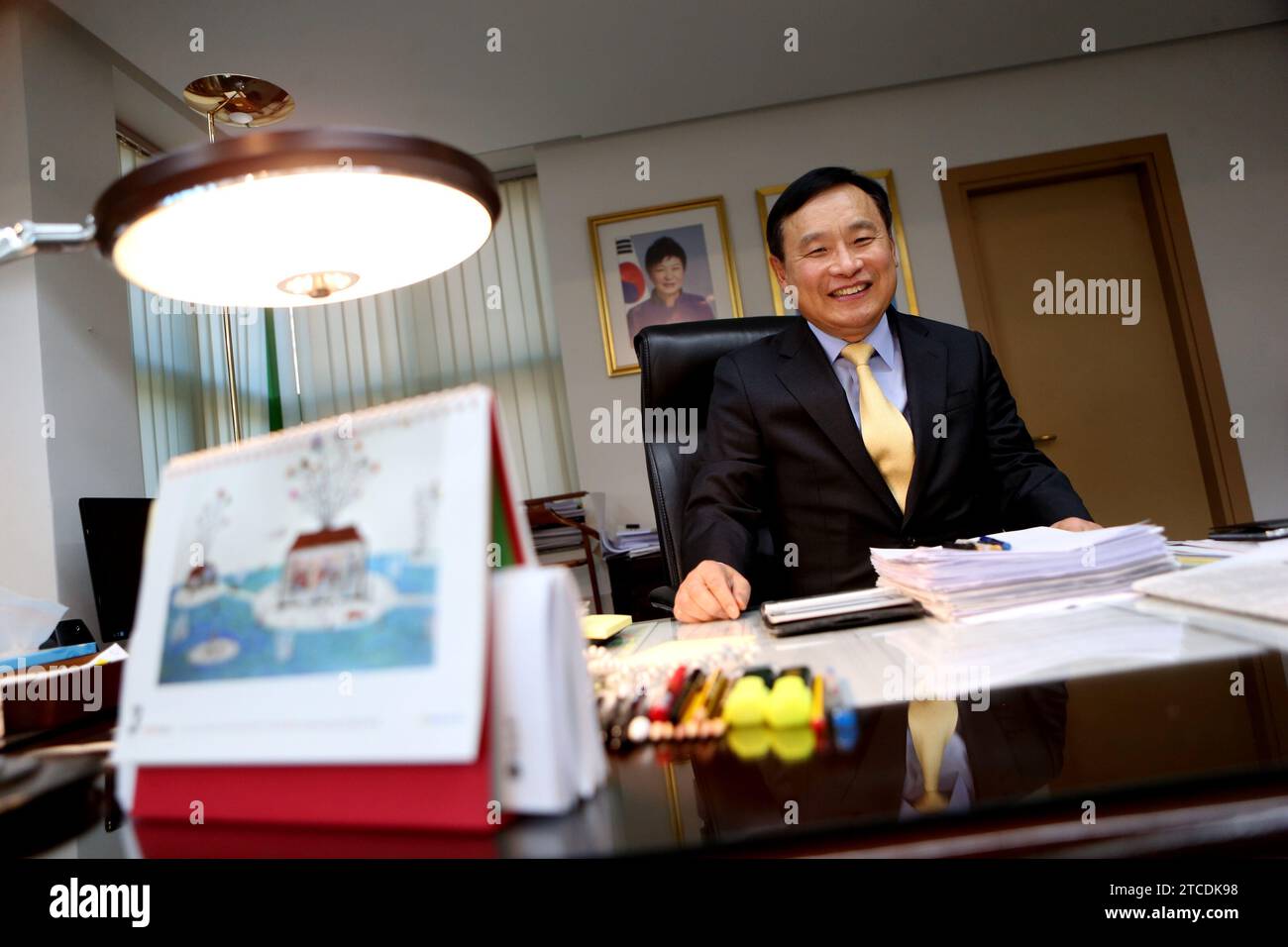 Madrid, 03/03/2016. Interview with South Korean ambassador Park Hee ...