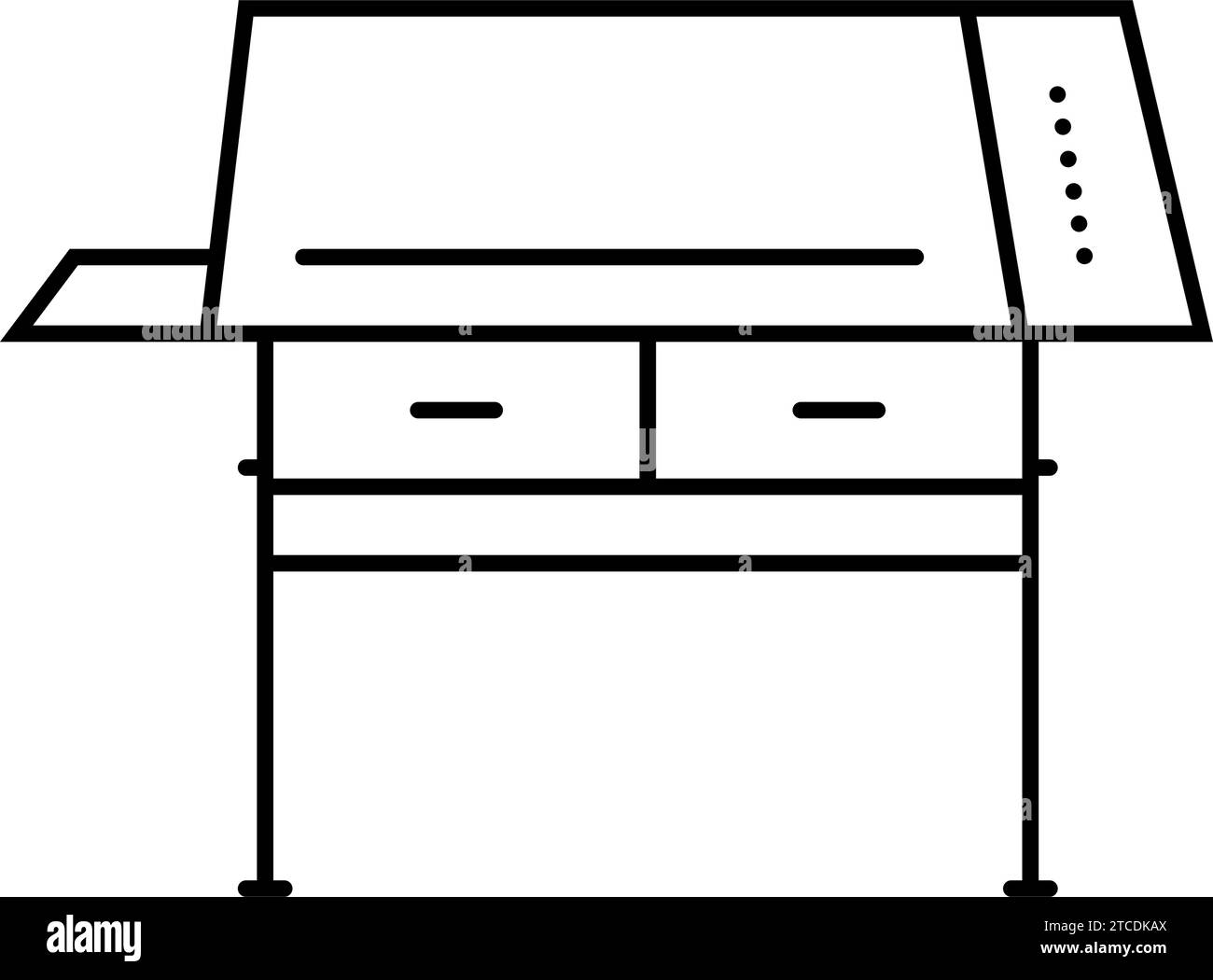 drafting table architectural drafter line icon vector illustration ...