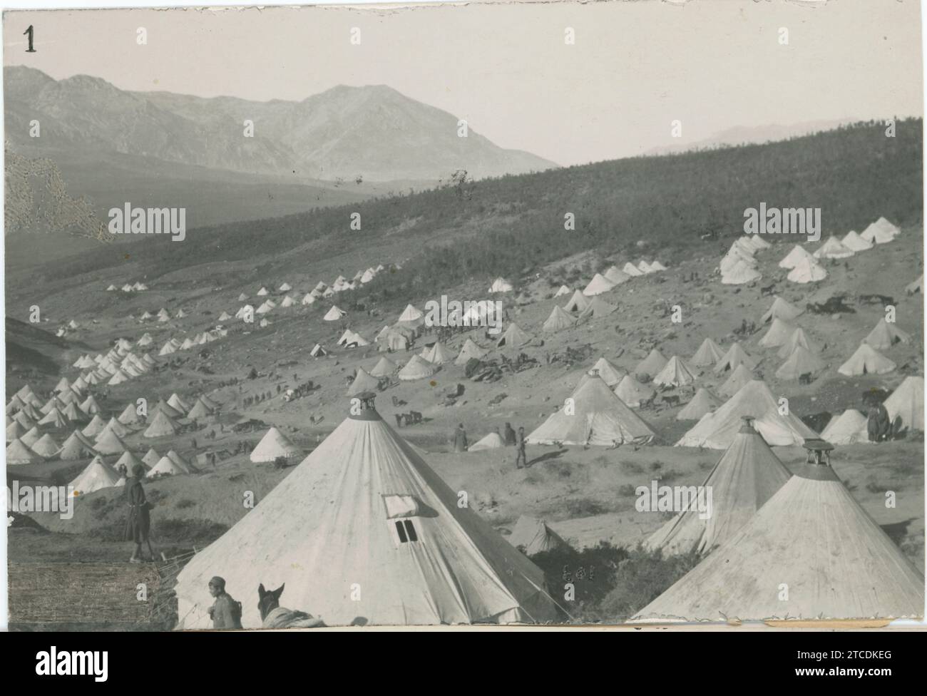 Moroccan War. Melilla Campaign, 1909. Dar el Asseff Camp, near the ...