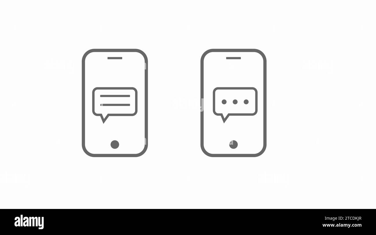 Smartphone Message Icon Set. Vector editable isolated illustration ...