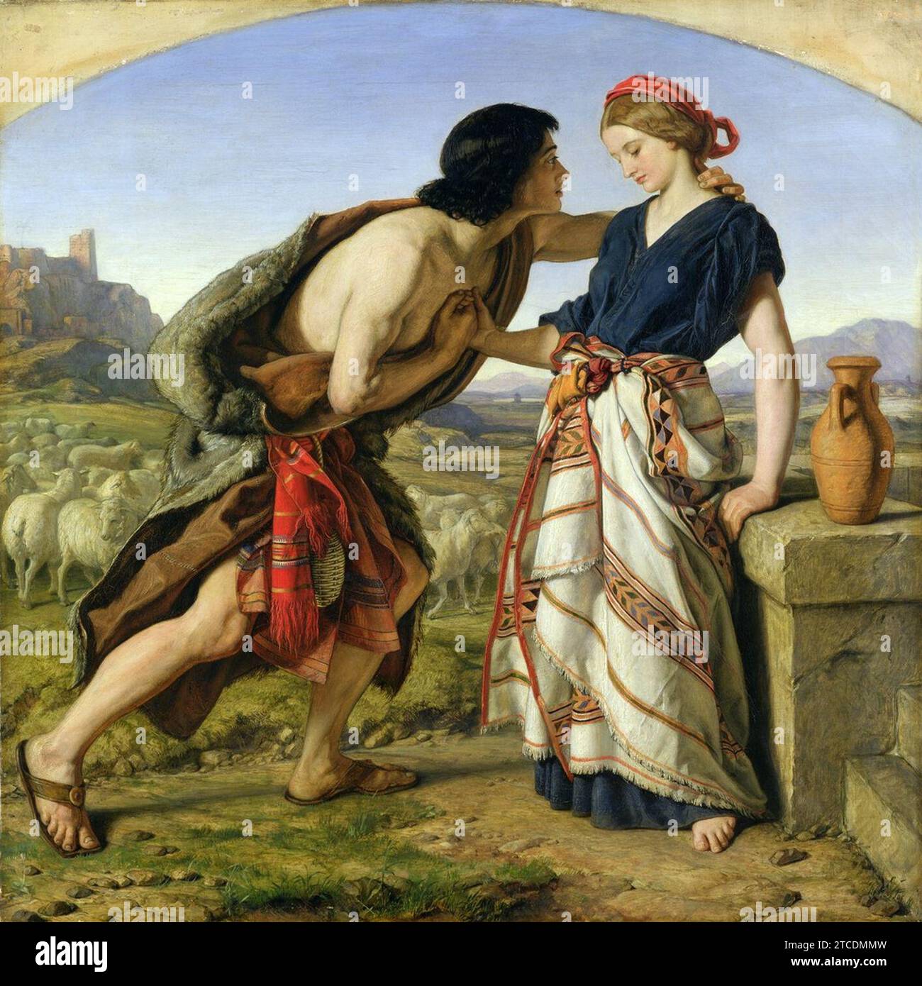 William Dyce - The meeting of Jacob and Rachel Stock Photo - Alamy