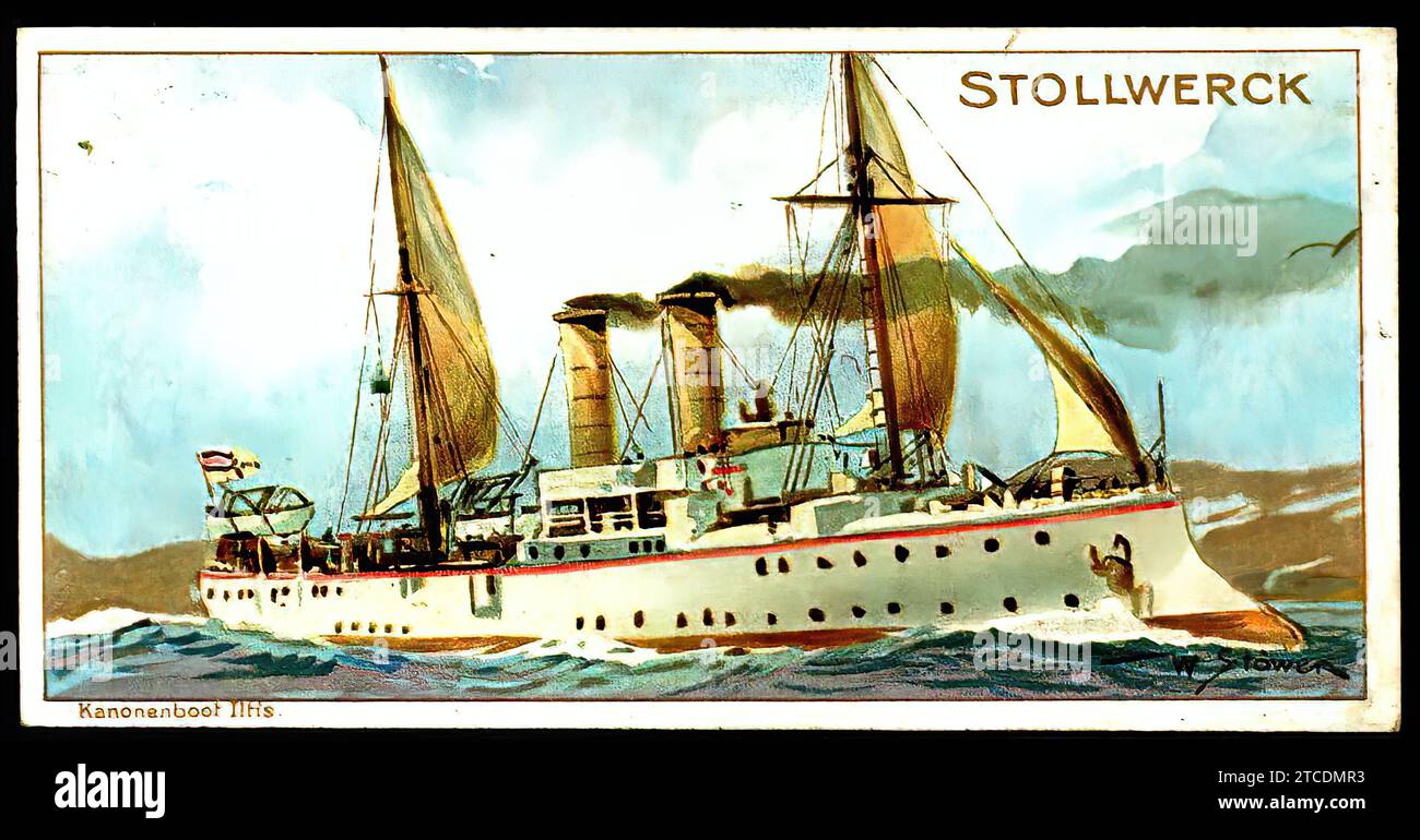 German Warships 6 - Vintage Stollwerck Stock Photo - Alamy