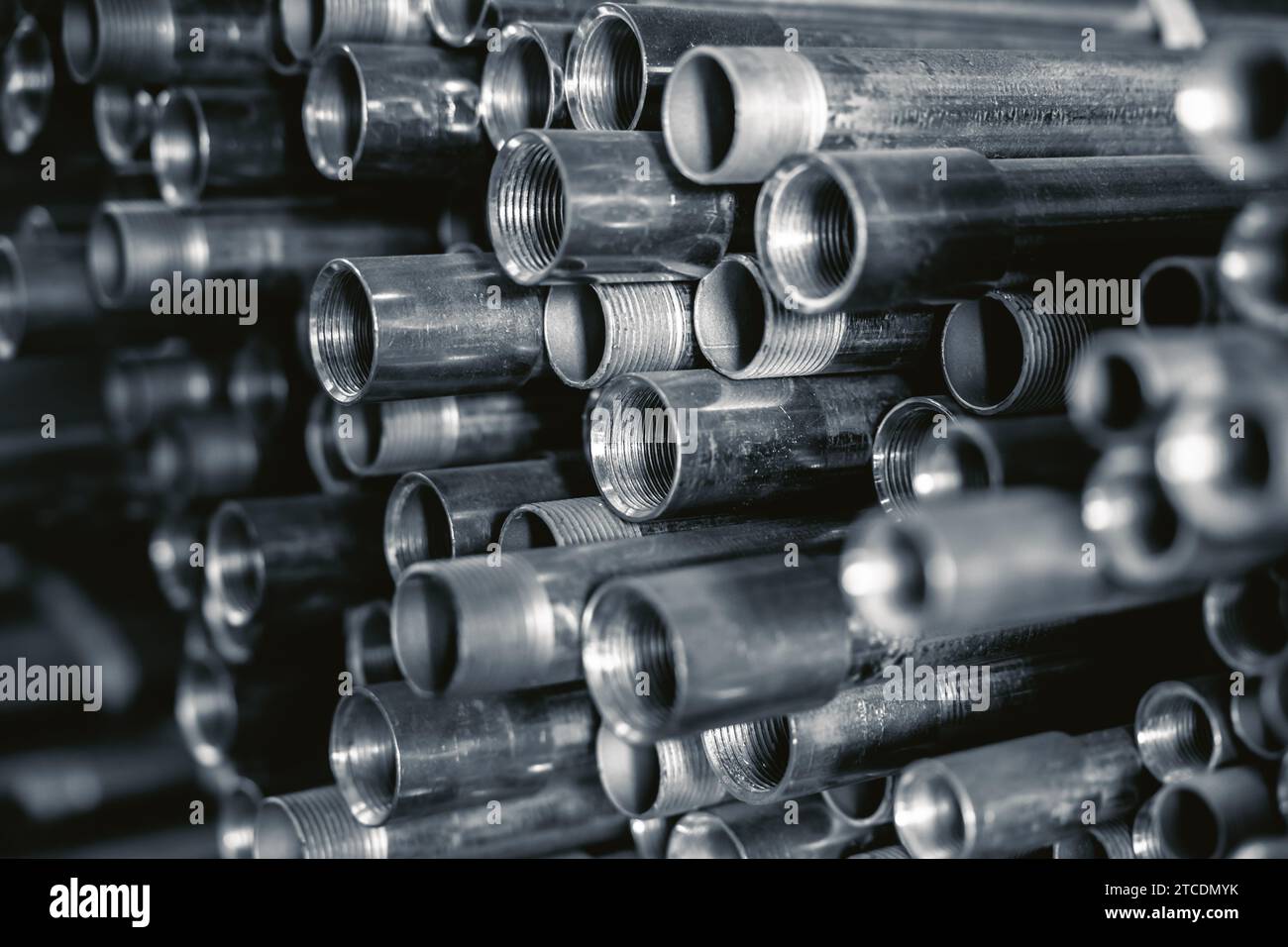 Metal pipes connector tubes. Construction cylindrical steel pipe ...