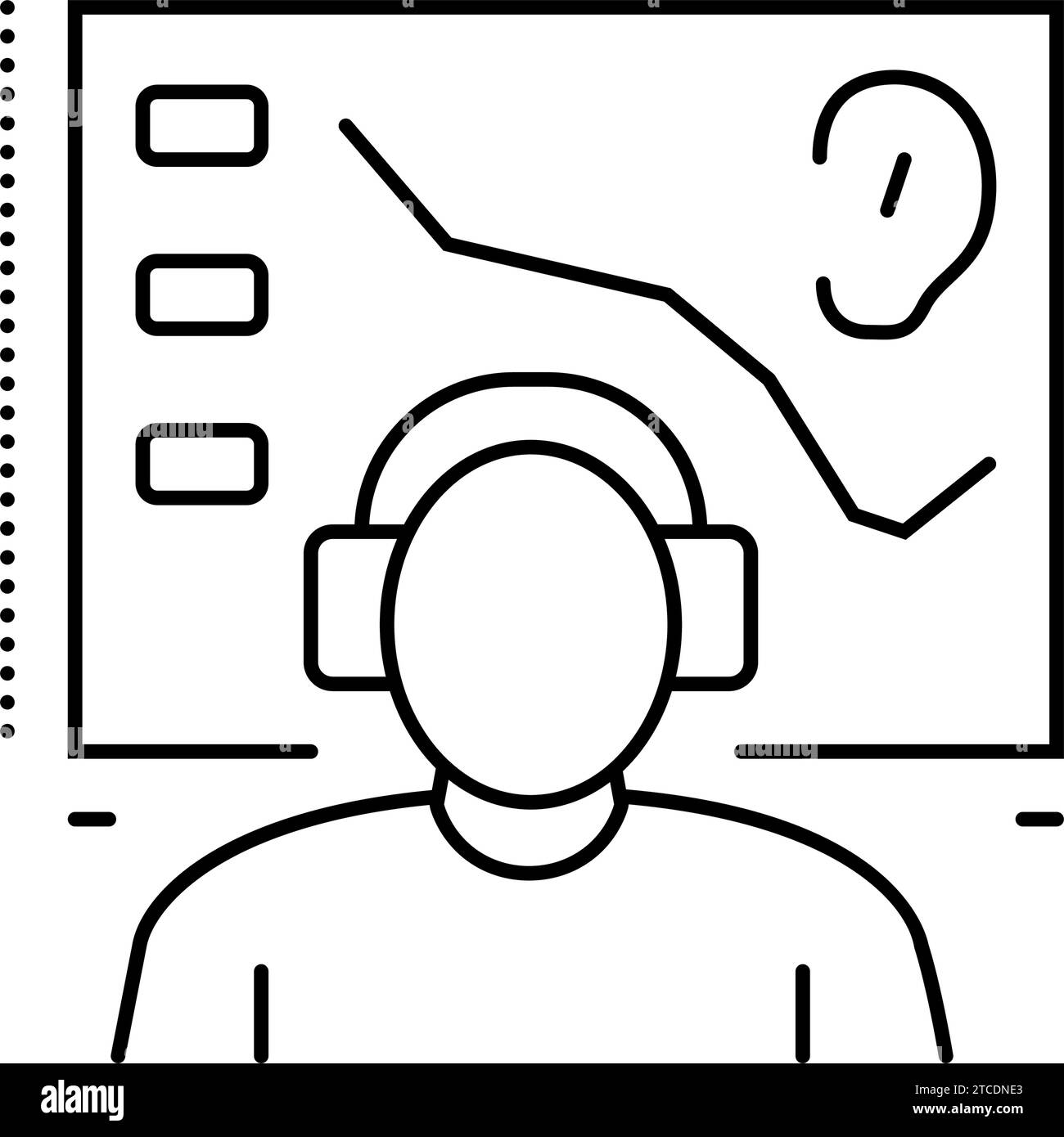 audiometry test audiologist doctor line icon vector illustration Stock ...