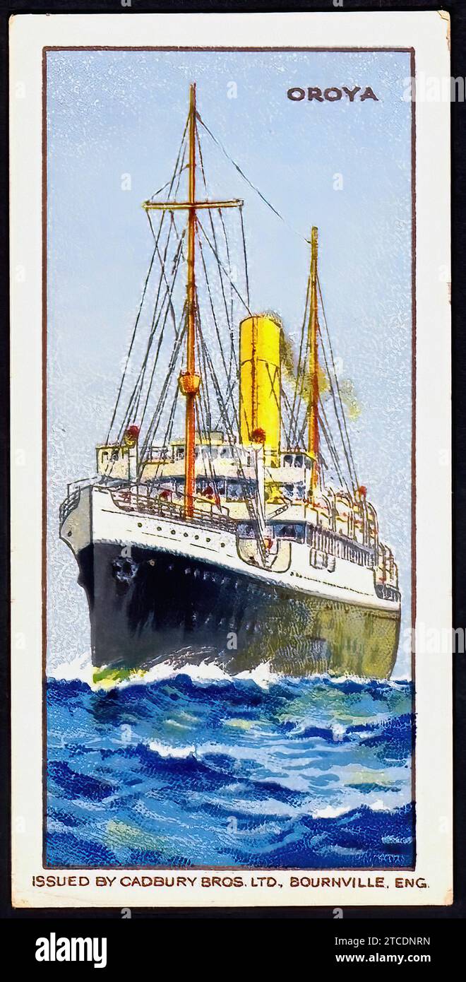 Steamship Oroya - Vintage Cadbury's Tradecard Stock Photo - Alamy