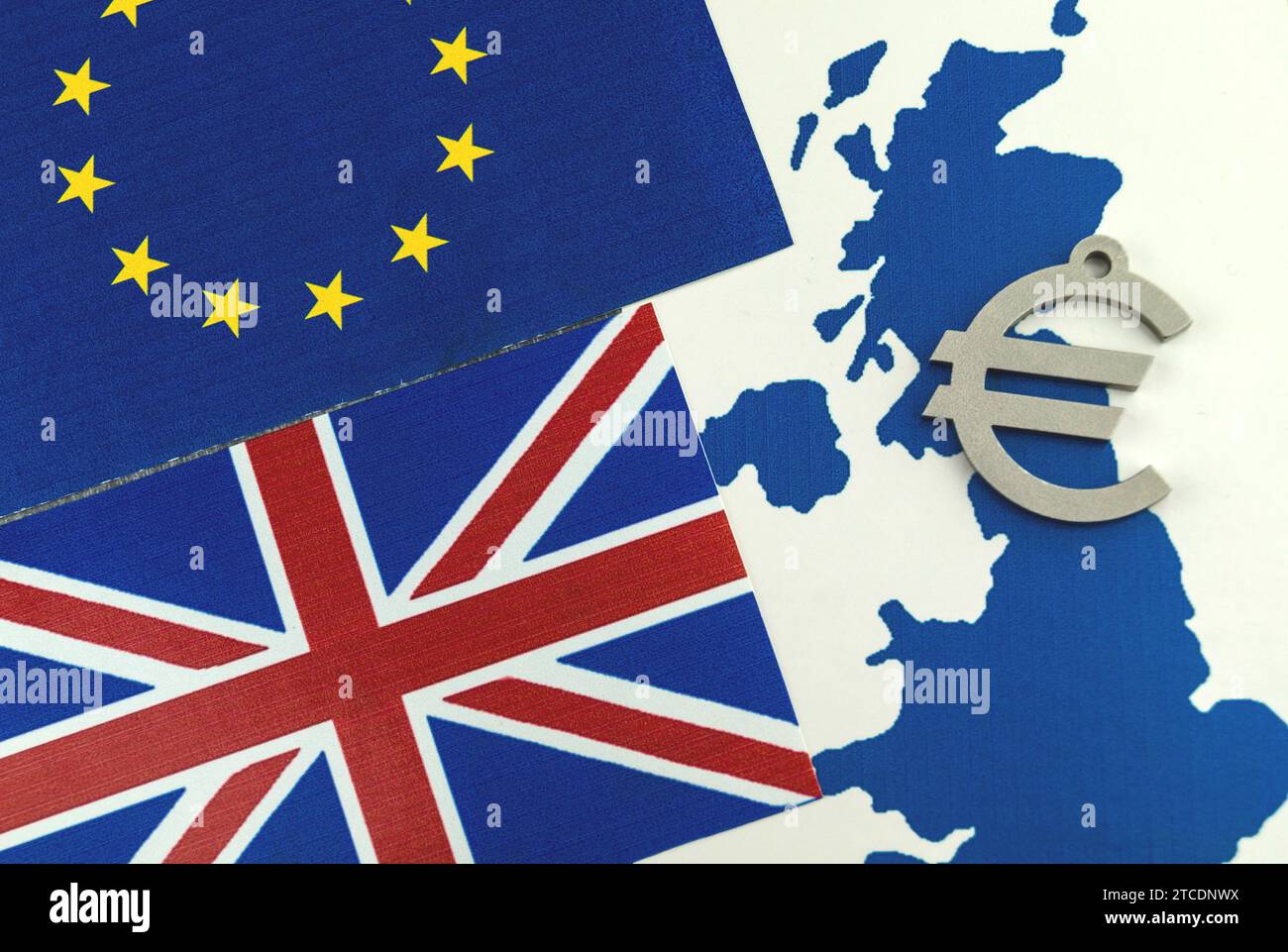 flag of EU, flag and map of Great Britain with Euro sign, Brexit Stock ...