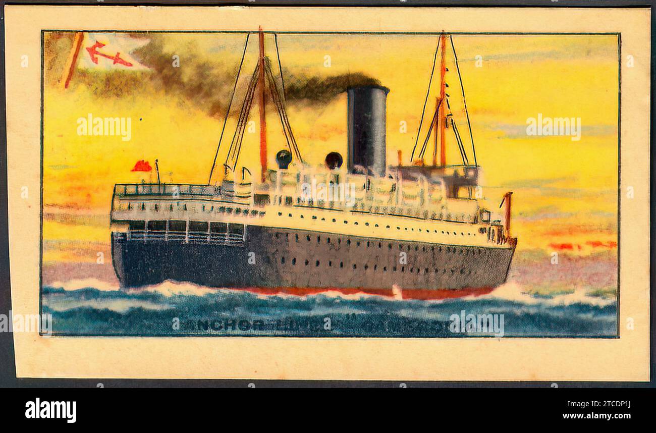 Steamship, Cameronia - Vintage Tradecard Stock Photo - Alamy