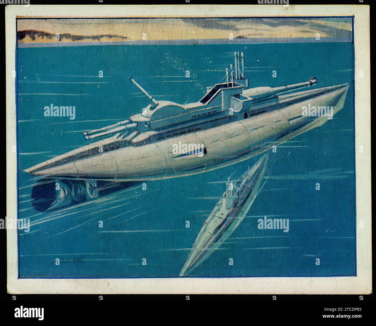 Submarine Battleship - Vintage Tradecard Stock Photo - Alamy