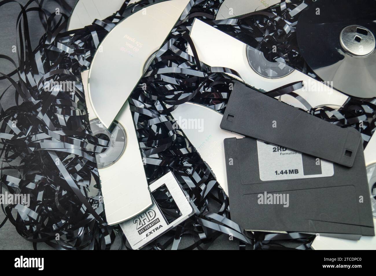 destroyed data storage mediums, symbol for data protection Stock Photo ...