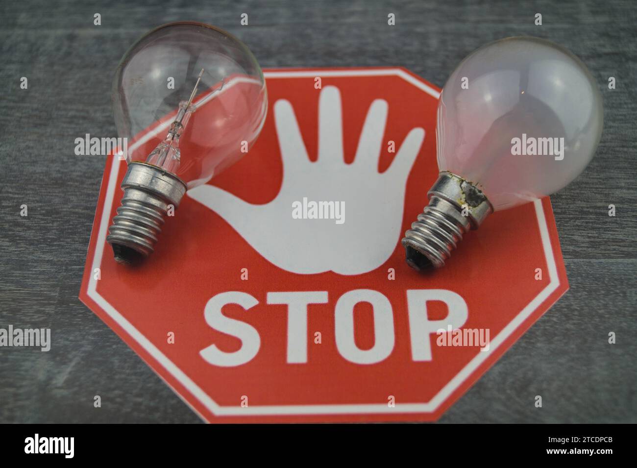 stop sign with light bulbs Stock Photo - Alamy
