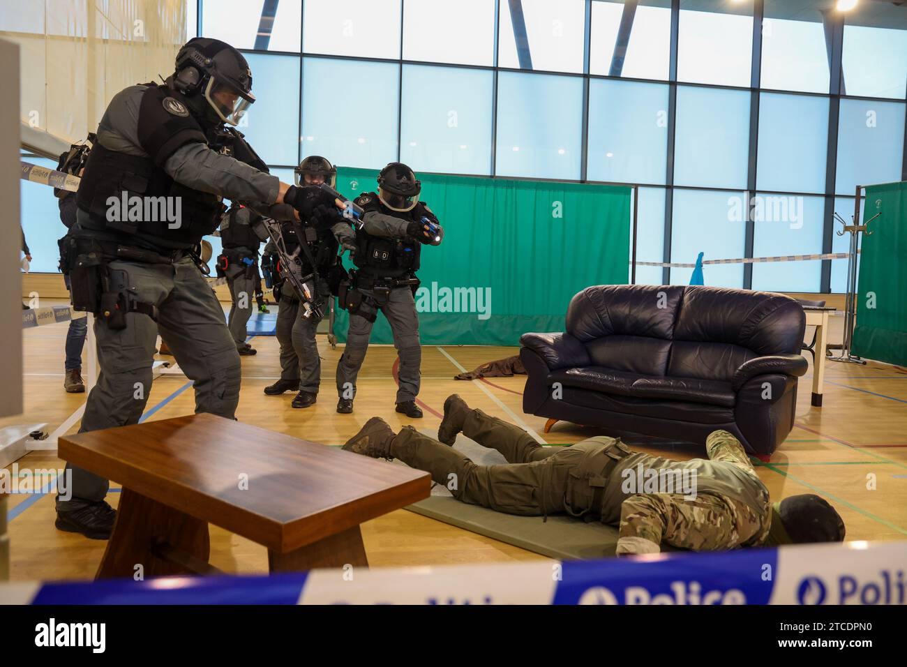Illustration picture shows a demonstration during the inauguration of ...