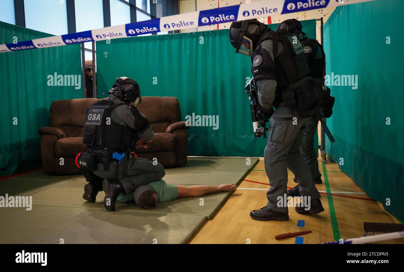 Illustration picture shows a demonstration during the inauguration of ...