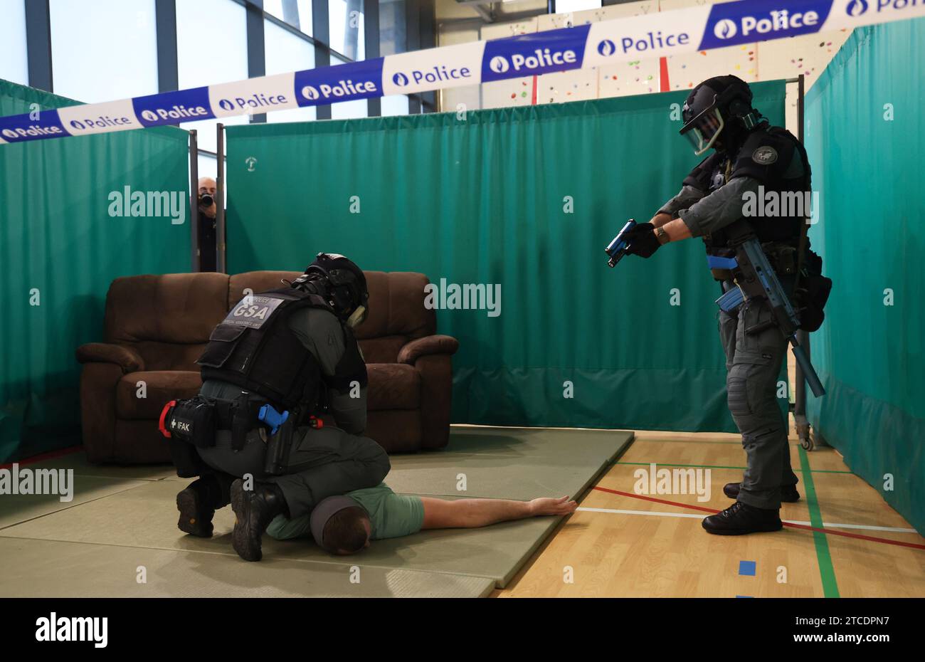 Illustration picture shows a demonstration during the inauguration of ...