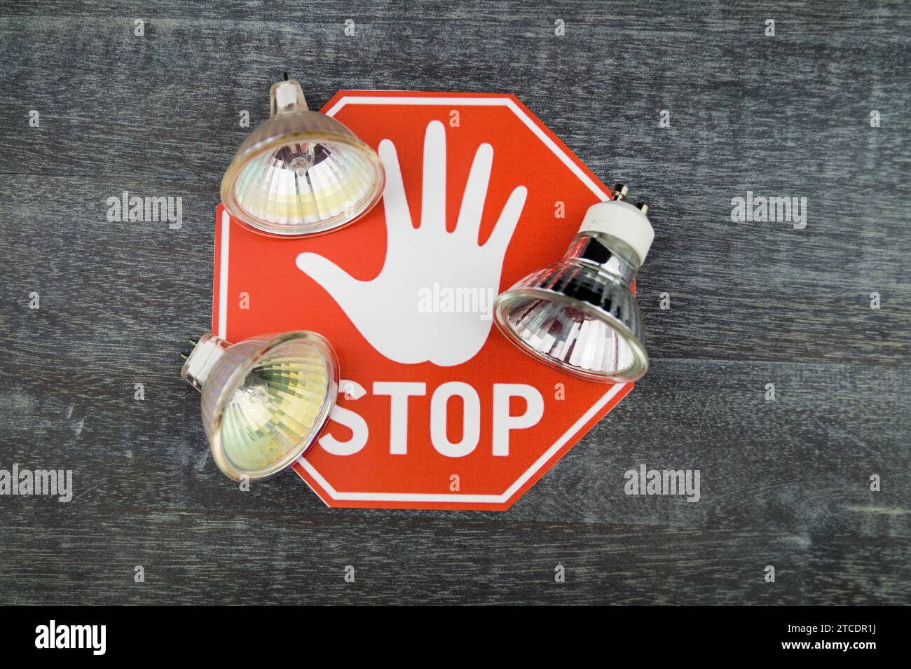 stop sign with light bulbs Stock Photo - Alamy