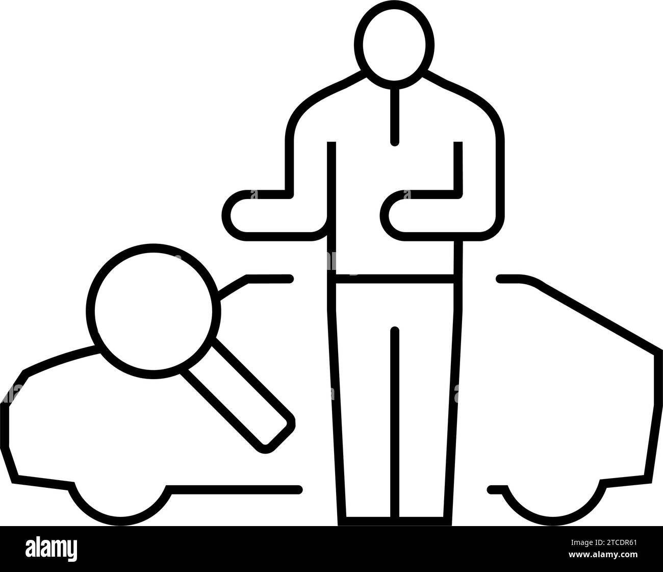 car inspection mechanic line icon vector illustration Stock Vector ...