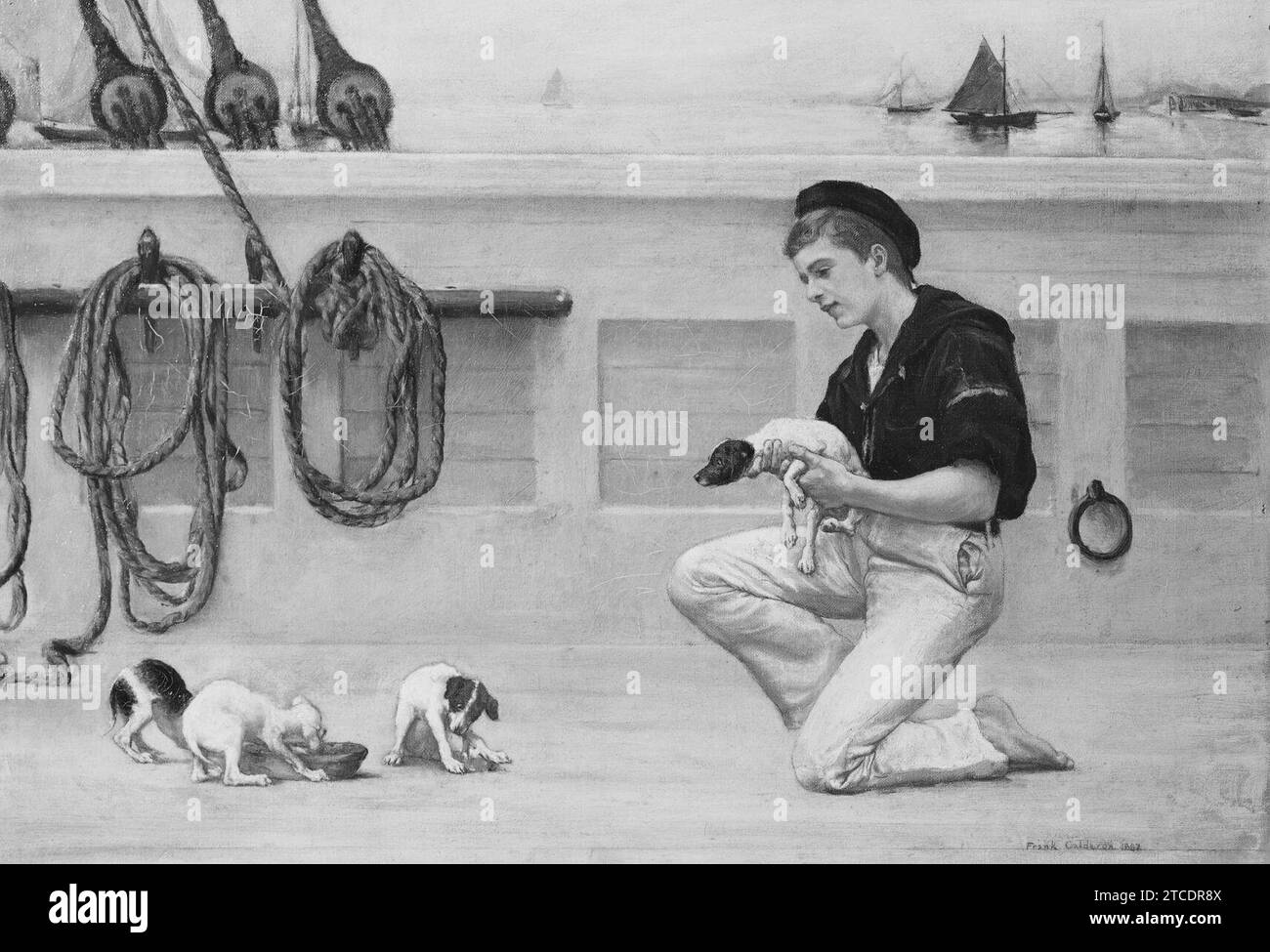William Frank Calderon (1865-1943) - Feeding the Hungry Stock Photo - Alamy