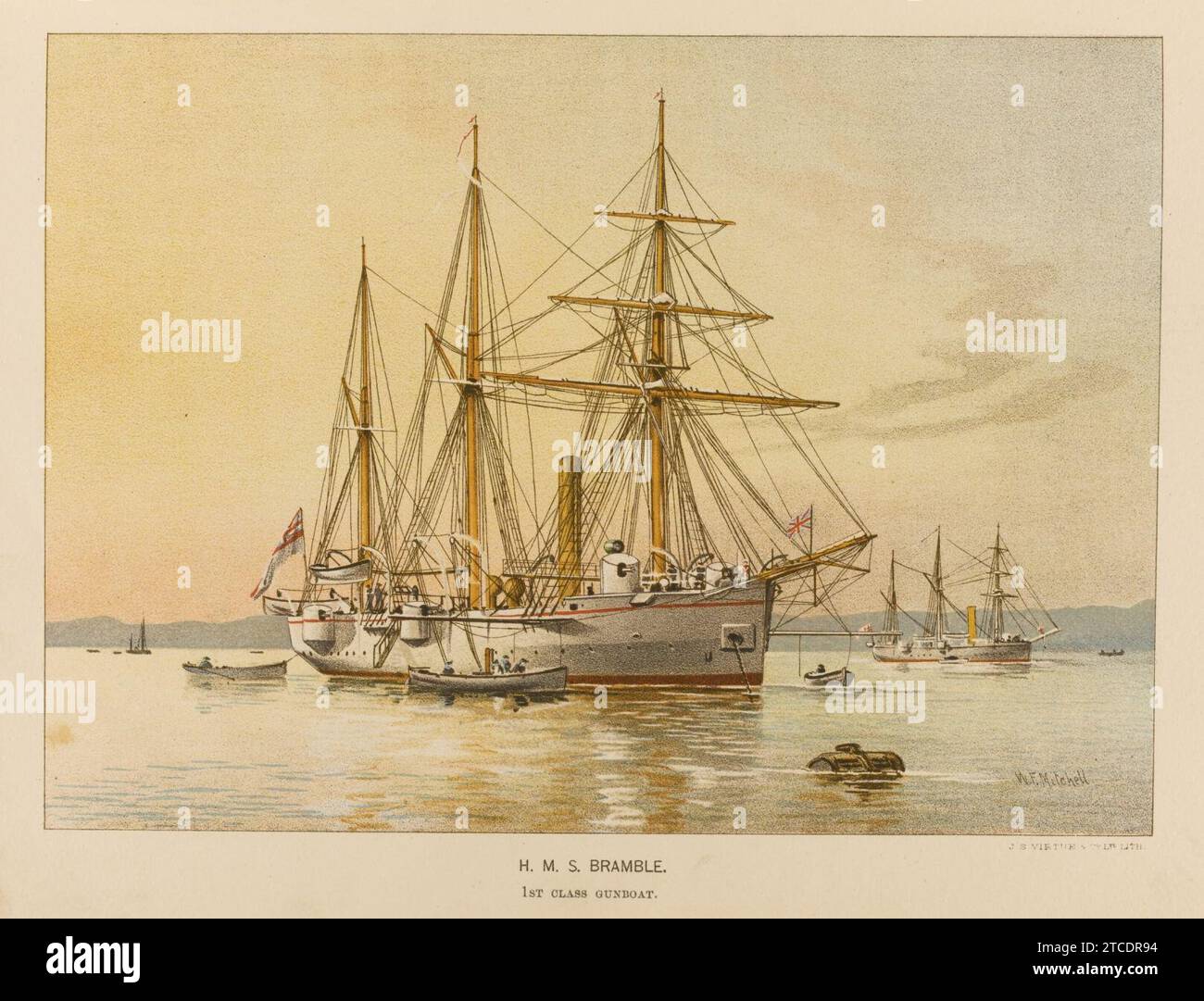 William Frederick Mitchell - H.M.S. Bramble, 1st class gunboat Stock ...