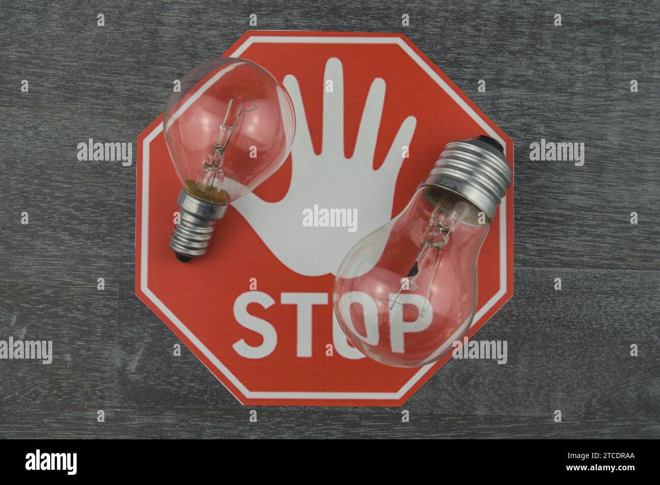 stop sign with light bulbs Stock Photo - Alamy