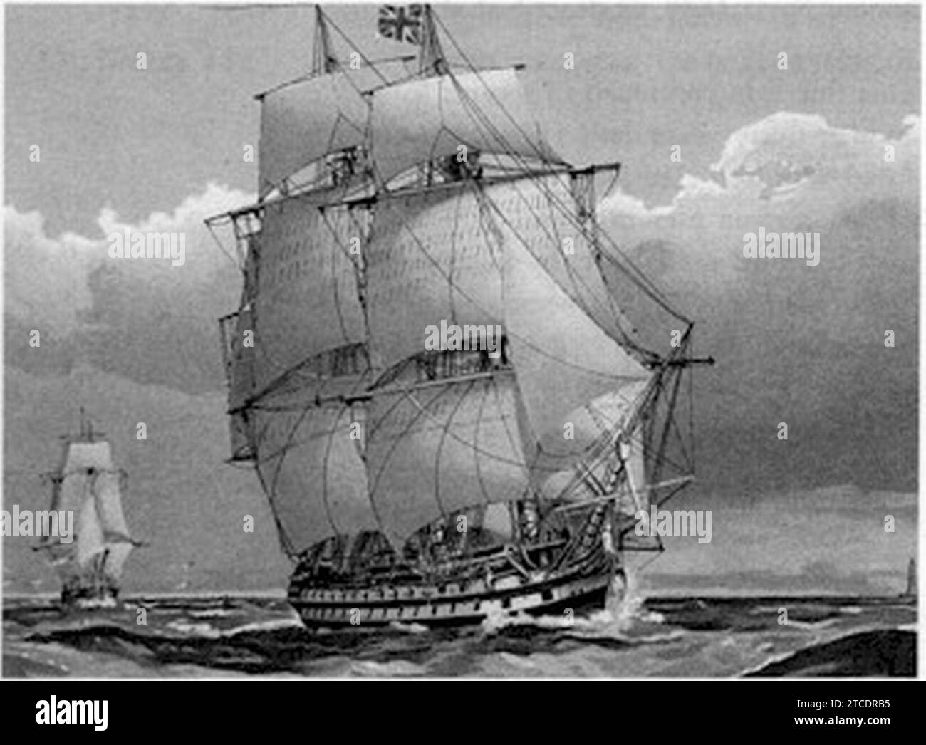 William Frederick Mitchell - A 74 gun Royal Navy ship of the line Stock ...