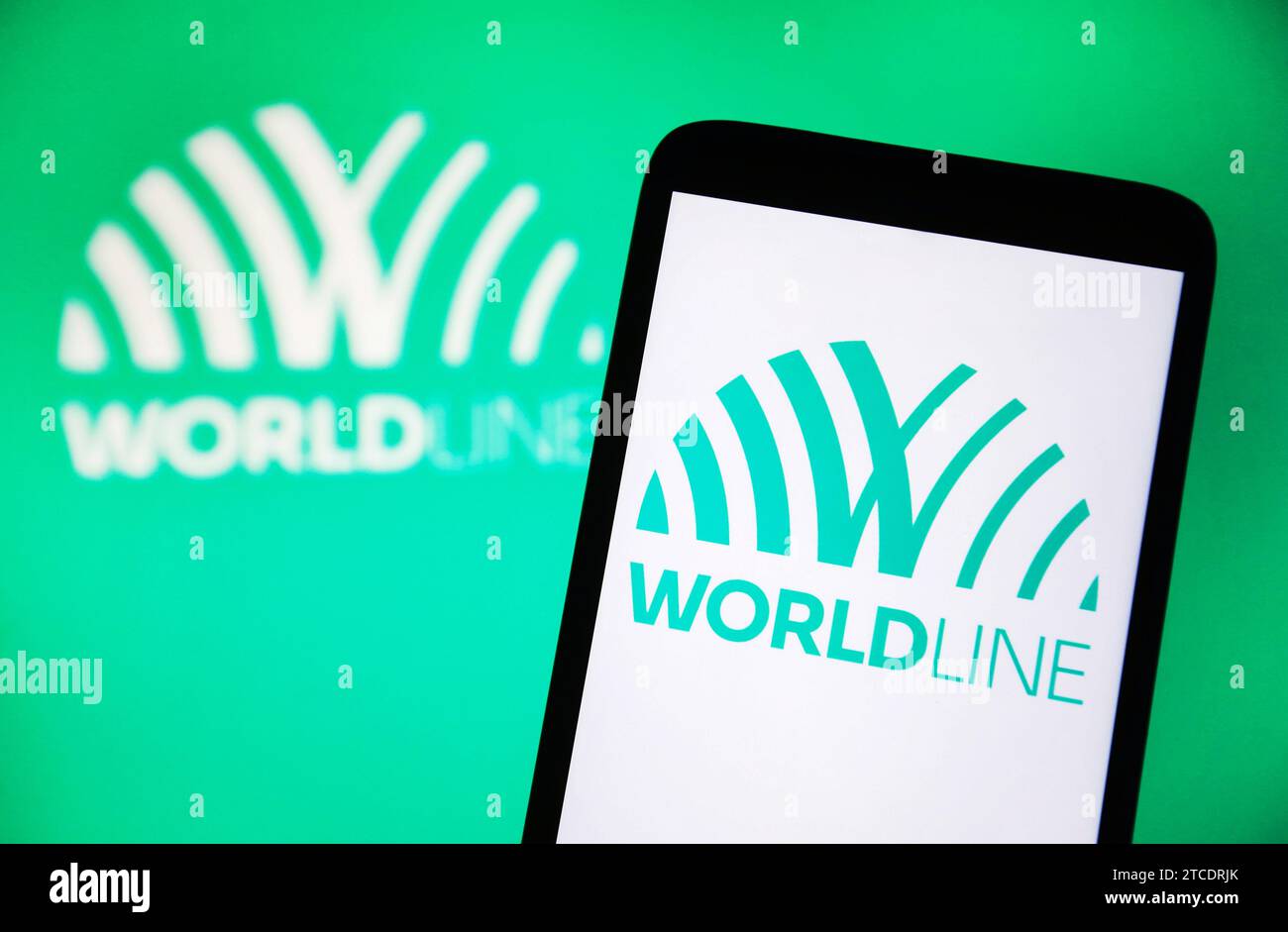 Ukraine. 11th Dec, 2023. In this photo illustration, a Worldline logo ...