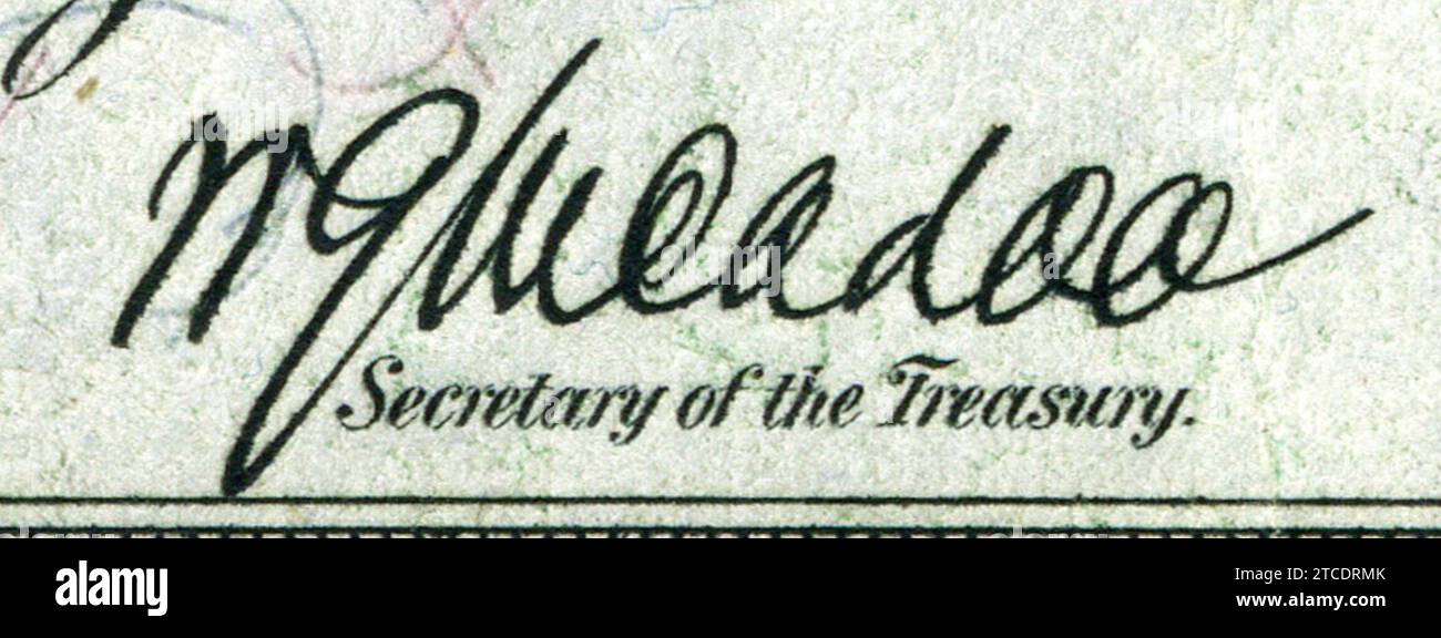 William Gibbs McAdoo (Engraved Signature Stock Photo - Alamy