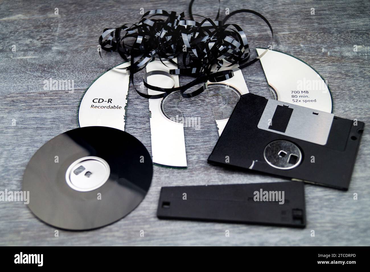 destroyed data storage mediums, symbol for data protection Stock Photo ...