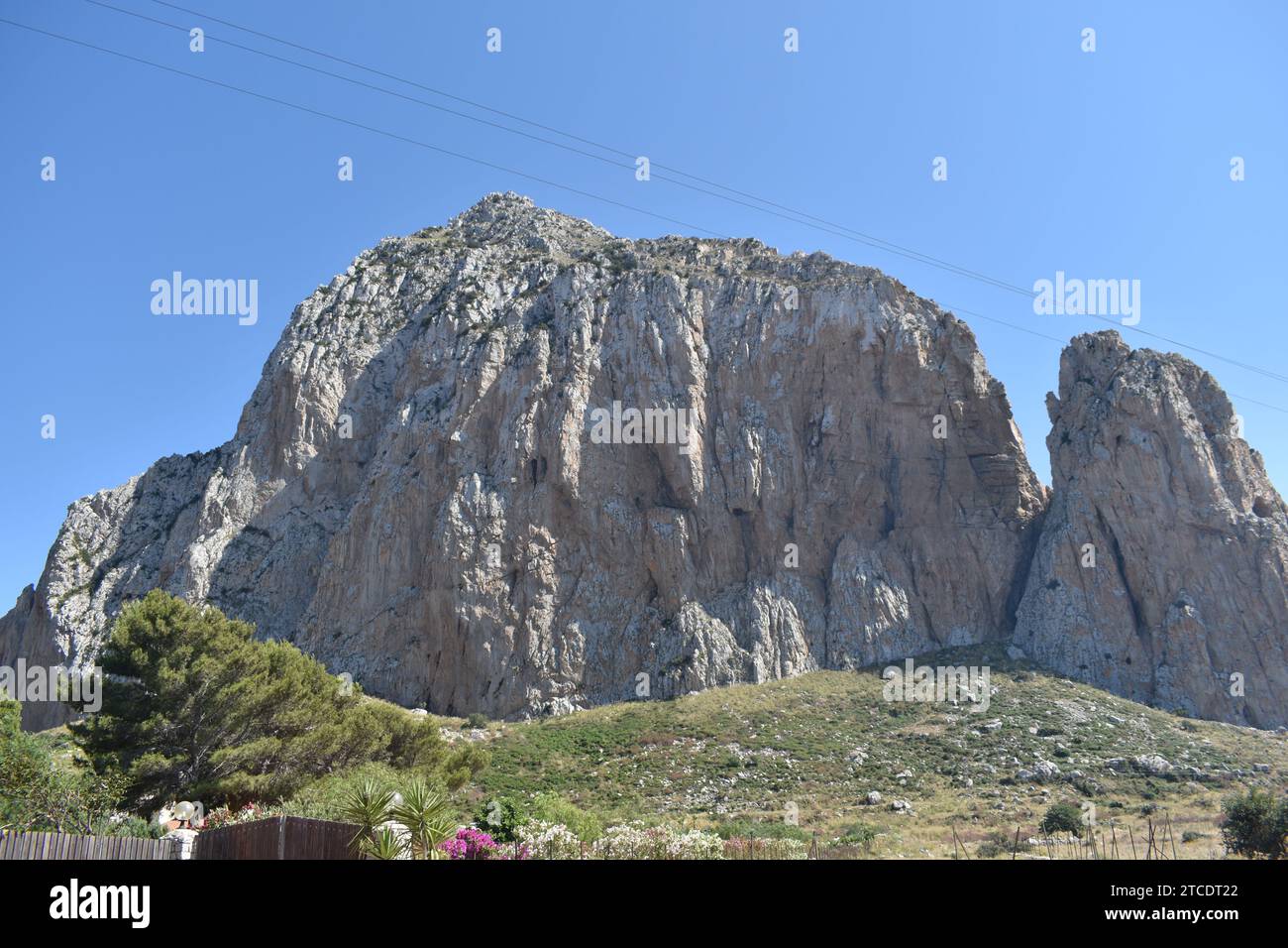 The steep cliff side of Monte Monaco in Zingaro Natural Reserve park in ...
