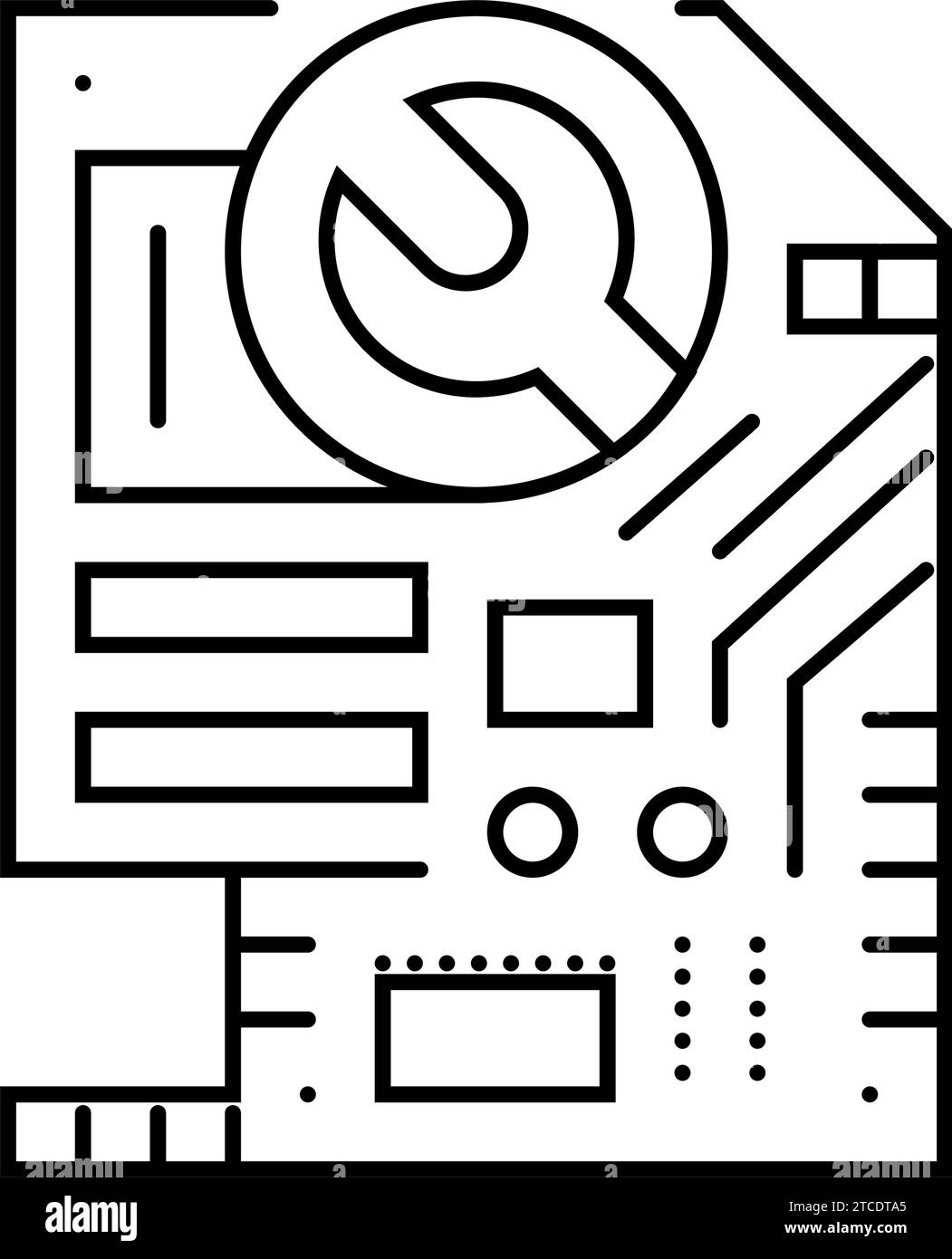 motherboard repair computer line icon vector illustration Stock Vector ...