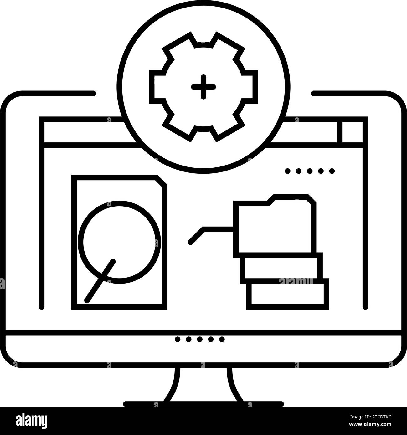 data recovery repair computer line icon vector illustration Stock ...