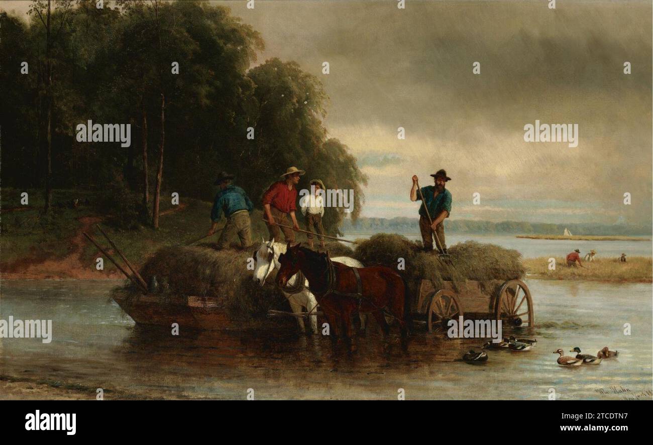 William Hahn - Gathering sedge, Shrewsbury River, New Jersey Stock ...