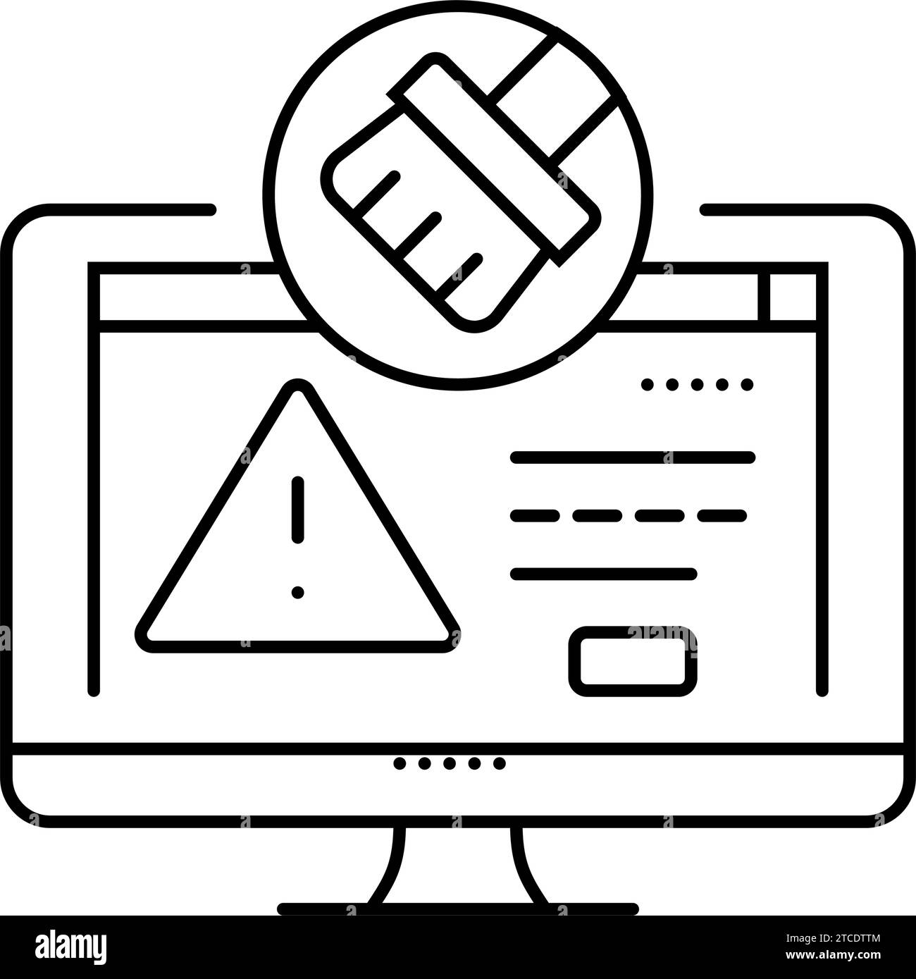 virus removal repair computer line icon vector illustration Stock ...