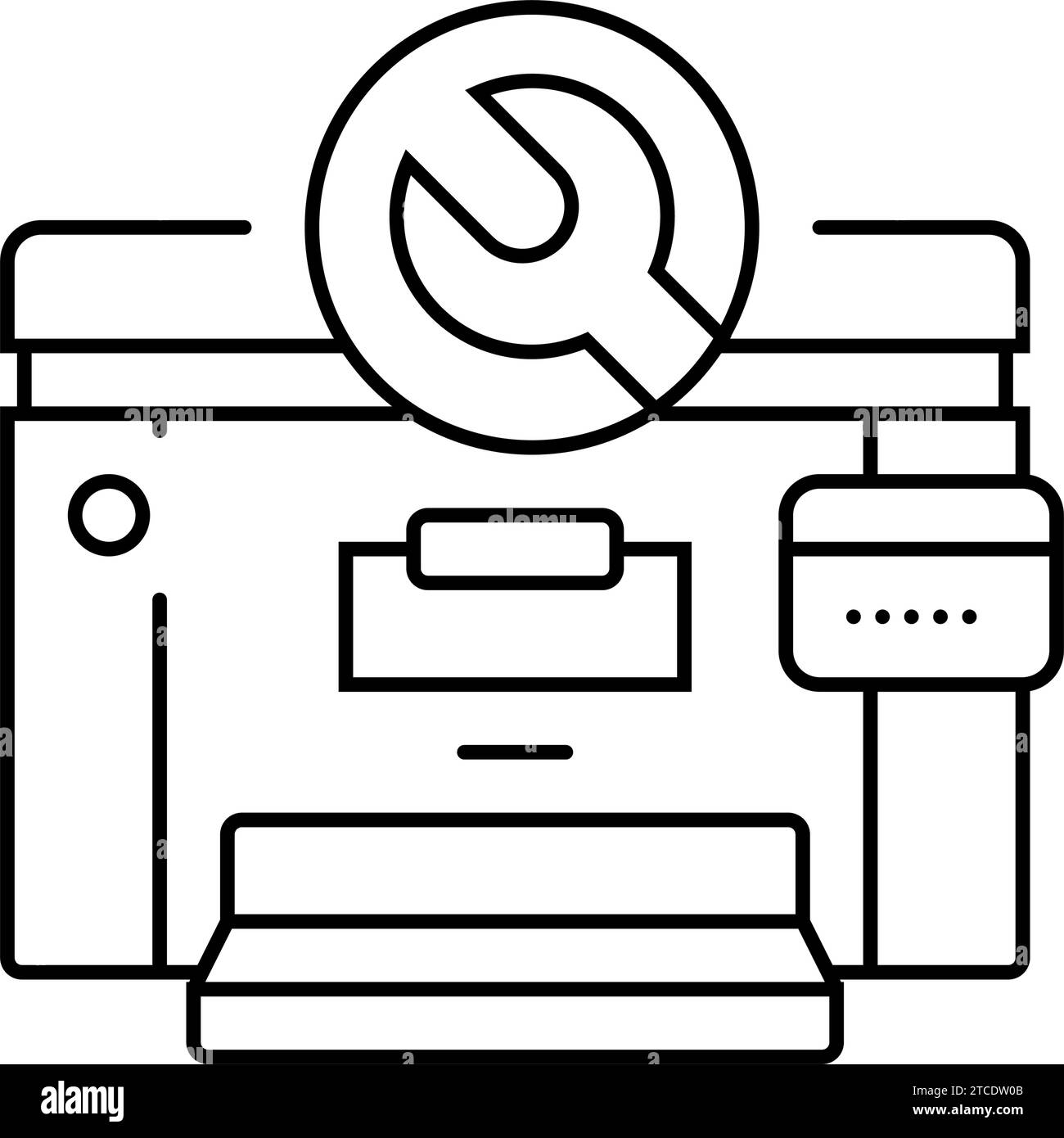 printer fixing repair computer line icon vector illustration Stock ...