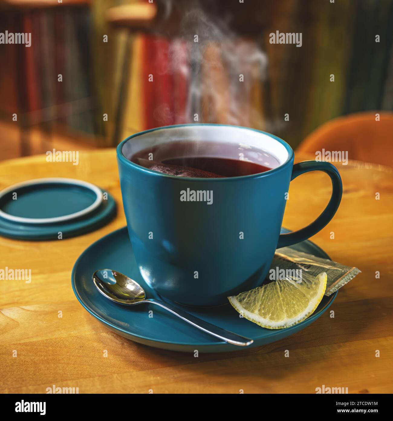 Blue cup tea bag hi-res stock photography and images - Alamy