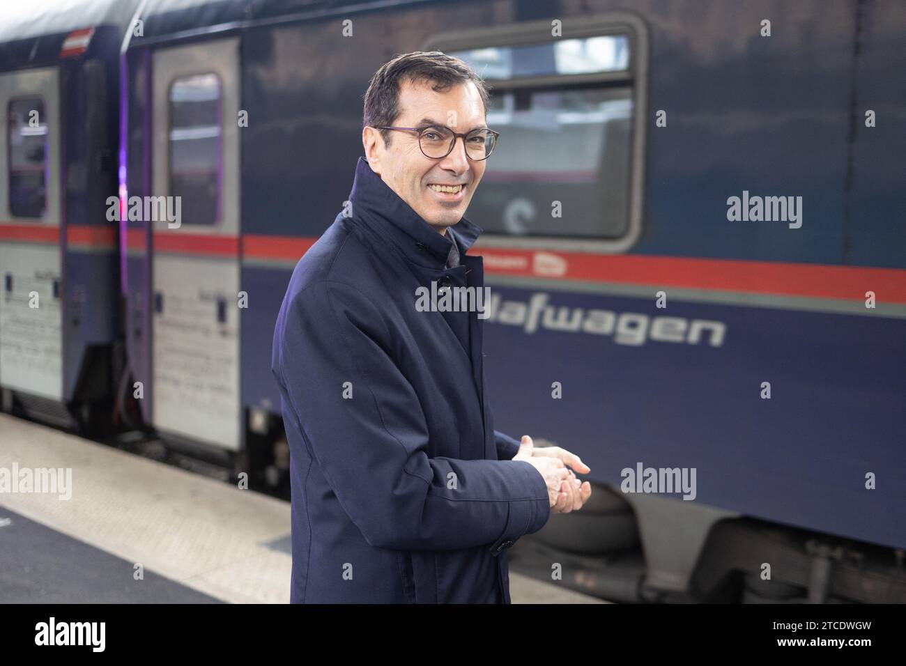 SNCF president Jean-Pierre Farandou attends the arrival of the Berlin ...