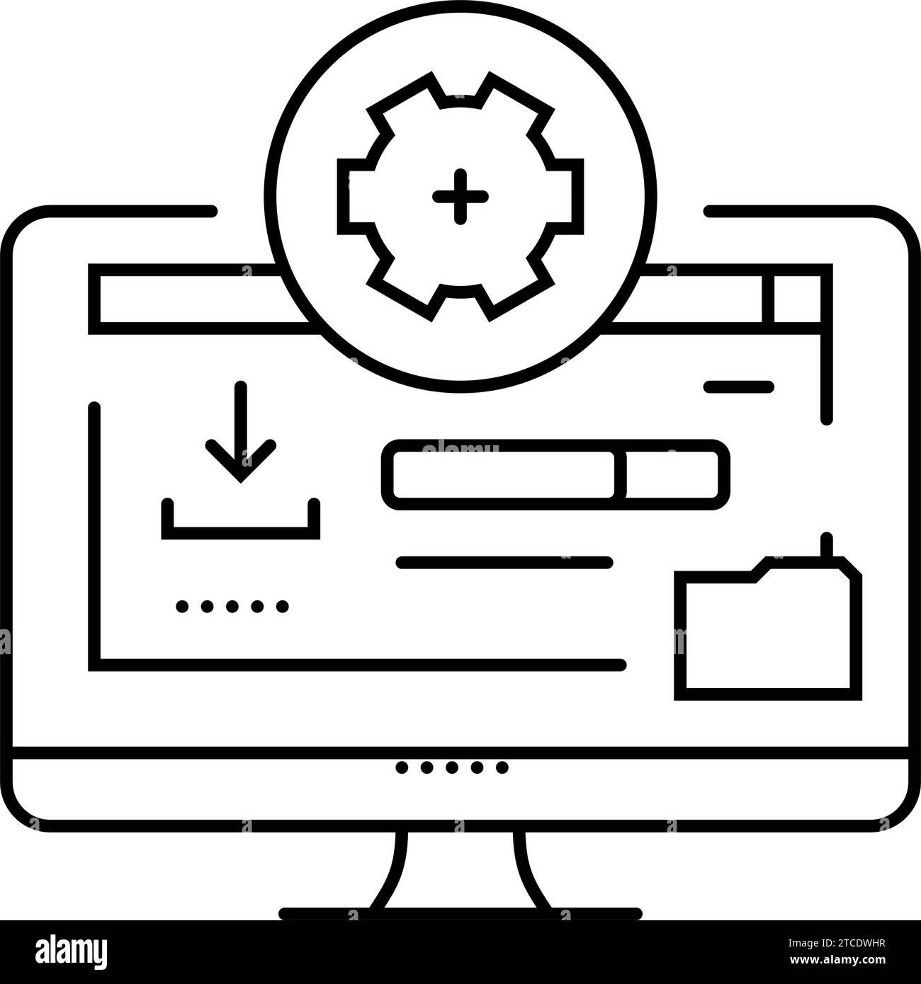 driver installation repair computer line icon vector illustration Stock ...