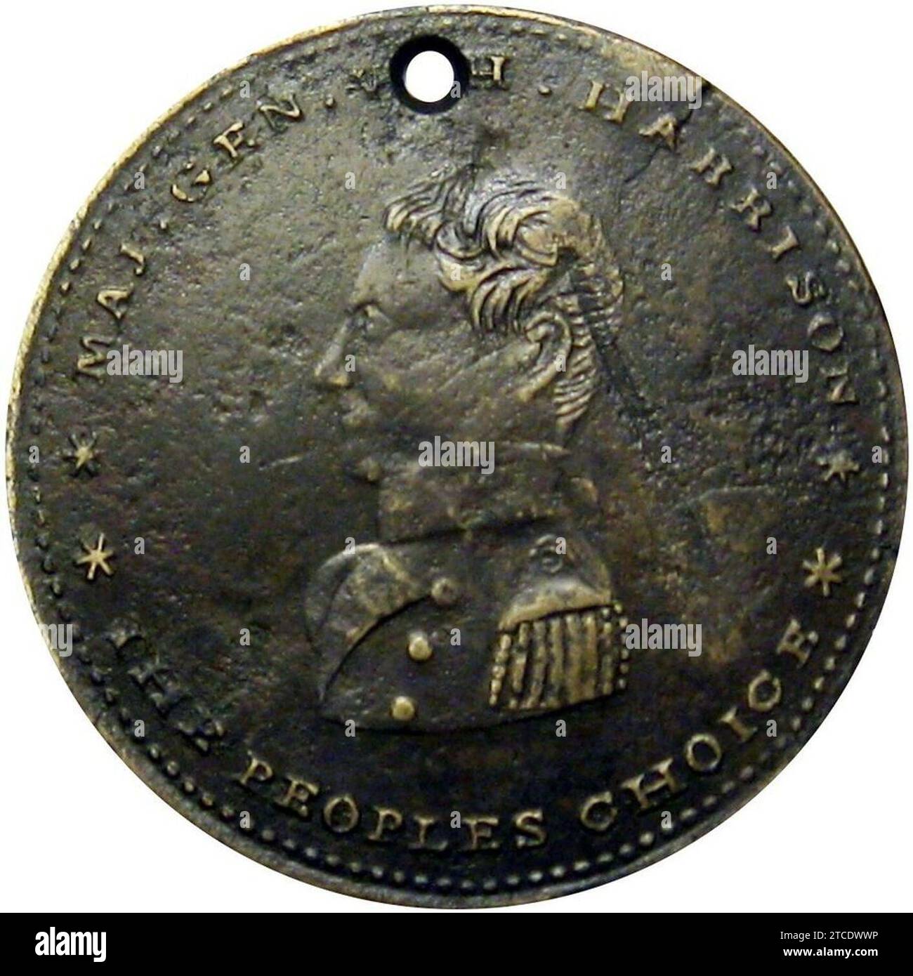 William Henry Harrison Political Hard Times Token Inaugural Log Cabin ...