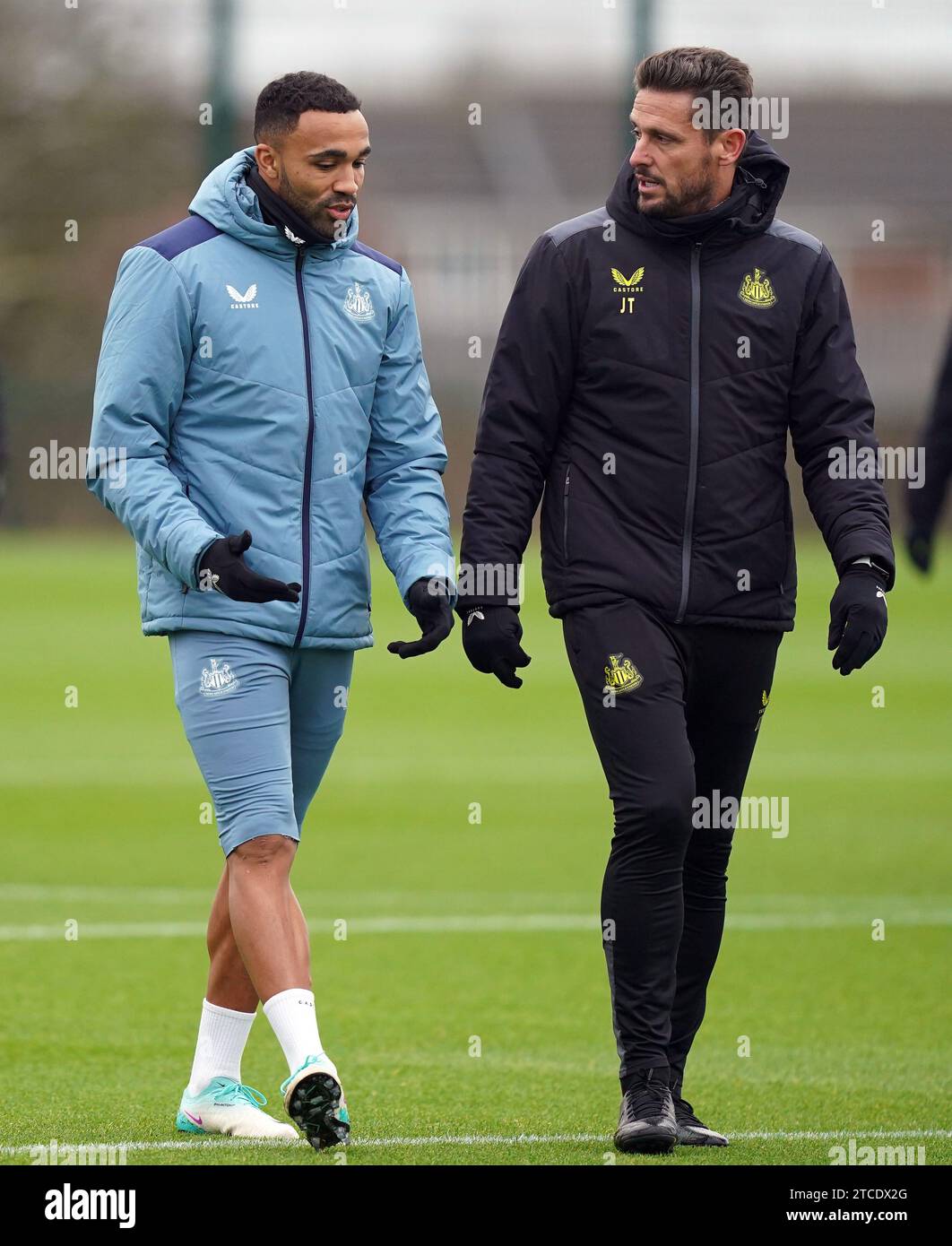 Newcastle United's Callum Wilson with coach Jason Tindall during a ...
